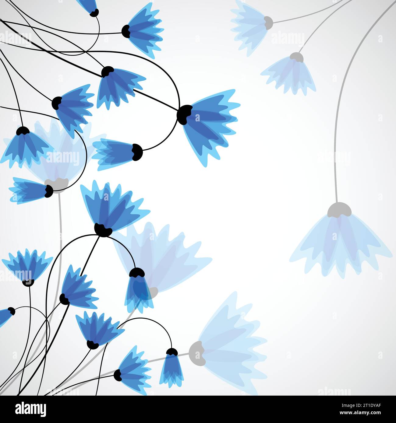 Abstract nature background. Blue cornflowers. Vector Stock Vector Image ...
