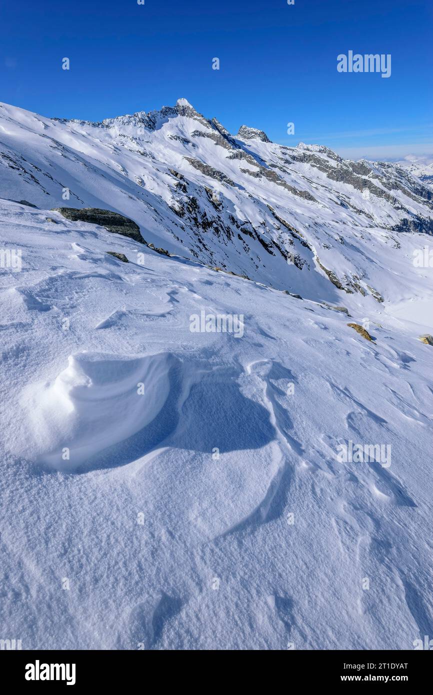 Snow walking with sickle head in the background, Zittau Hut, Hohe ...