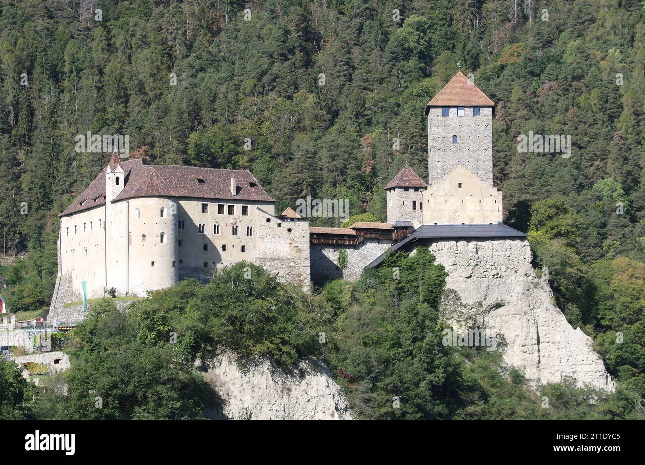 Dorf Tirol, Italien, Südtirol 11. Oktober 2023 Hier der Blick von Dorf ...