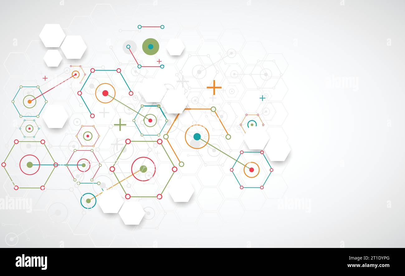 Abstract technology hexagonal background. Connection structure. Vector Stock Vector Image & Art ...