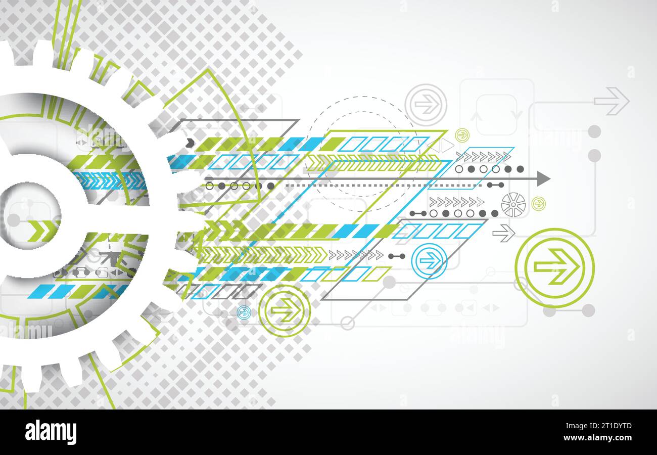 Abstract technology gears background. Futuristic style. Vector ...