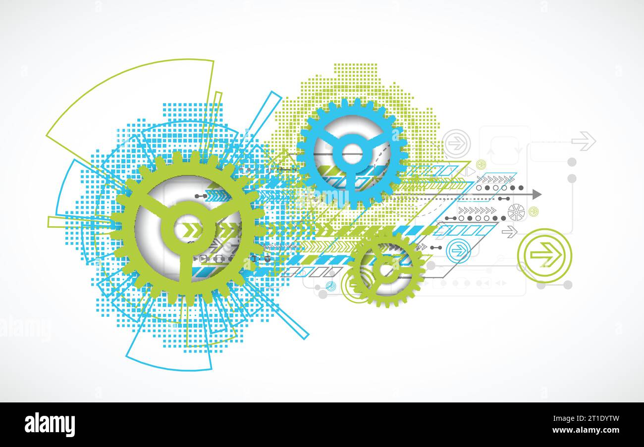 Abstract technology gears background. Futuristic style. Vector ...