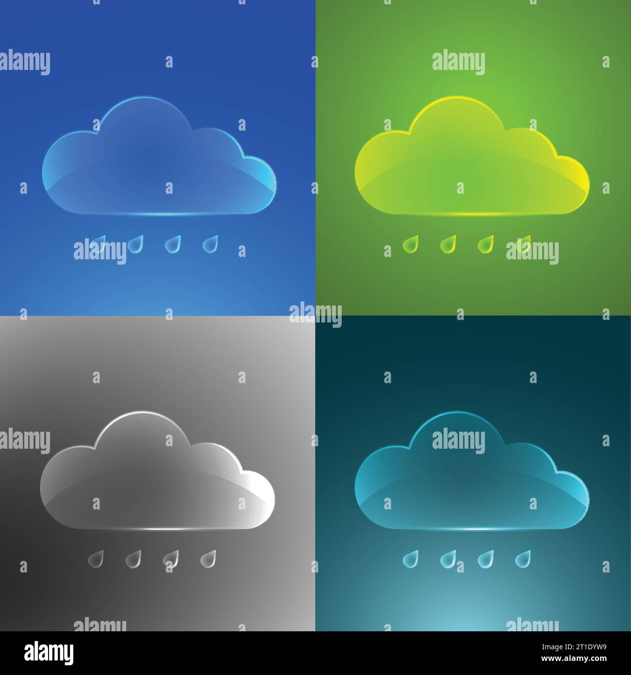 Set of color glass clouds. Vector background Stock Vector Image & Art ...