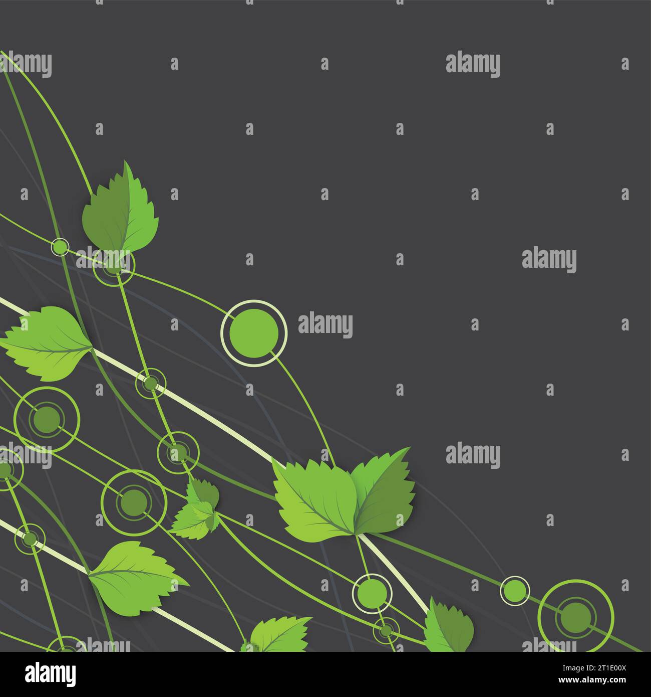 Green color wave with leaves. Nature theme vector Stock Vector Image ...