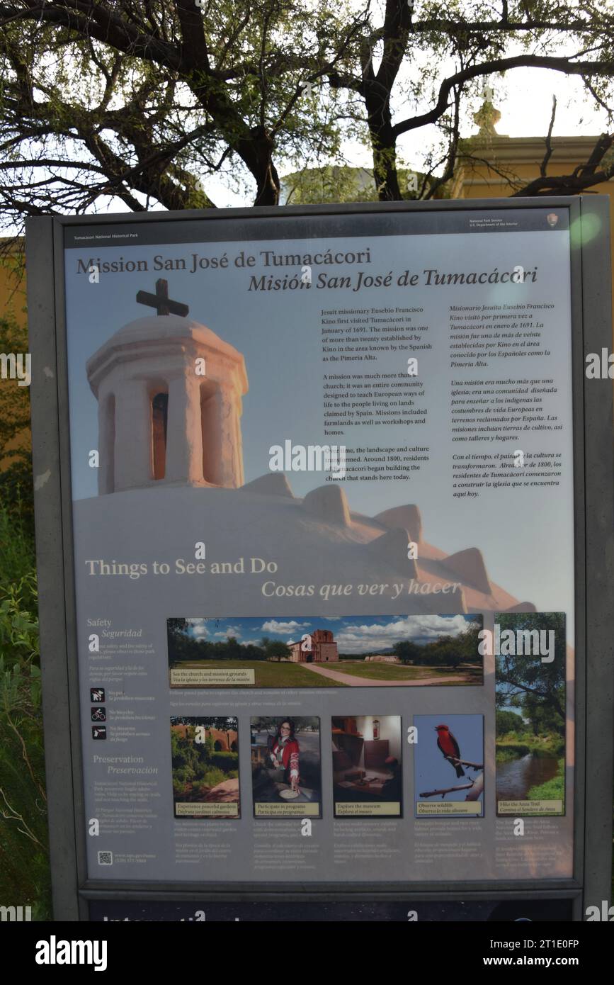 Tumacacori, AZ. USA. 10/9/2023. Mission San Cayetano del Tumacácori was ...