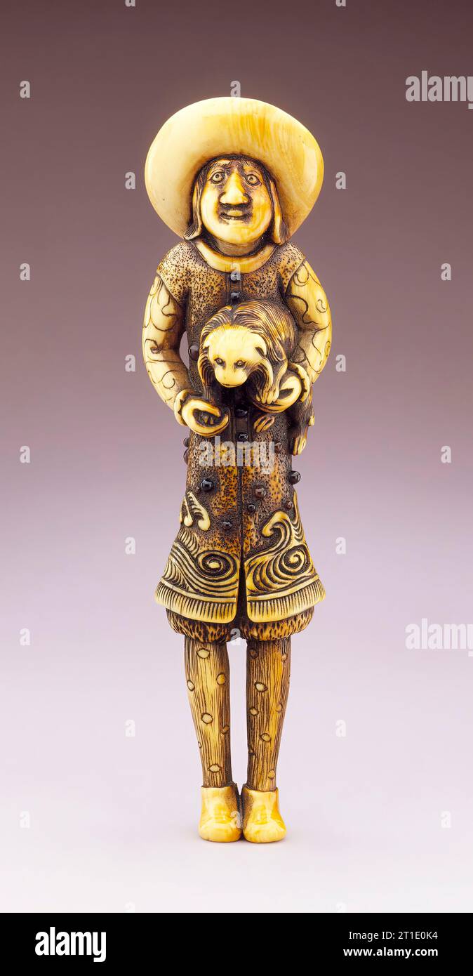 Dutchman Holding Dog, 18th century Stock Photo - Alamy