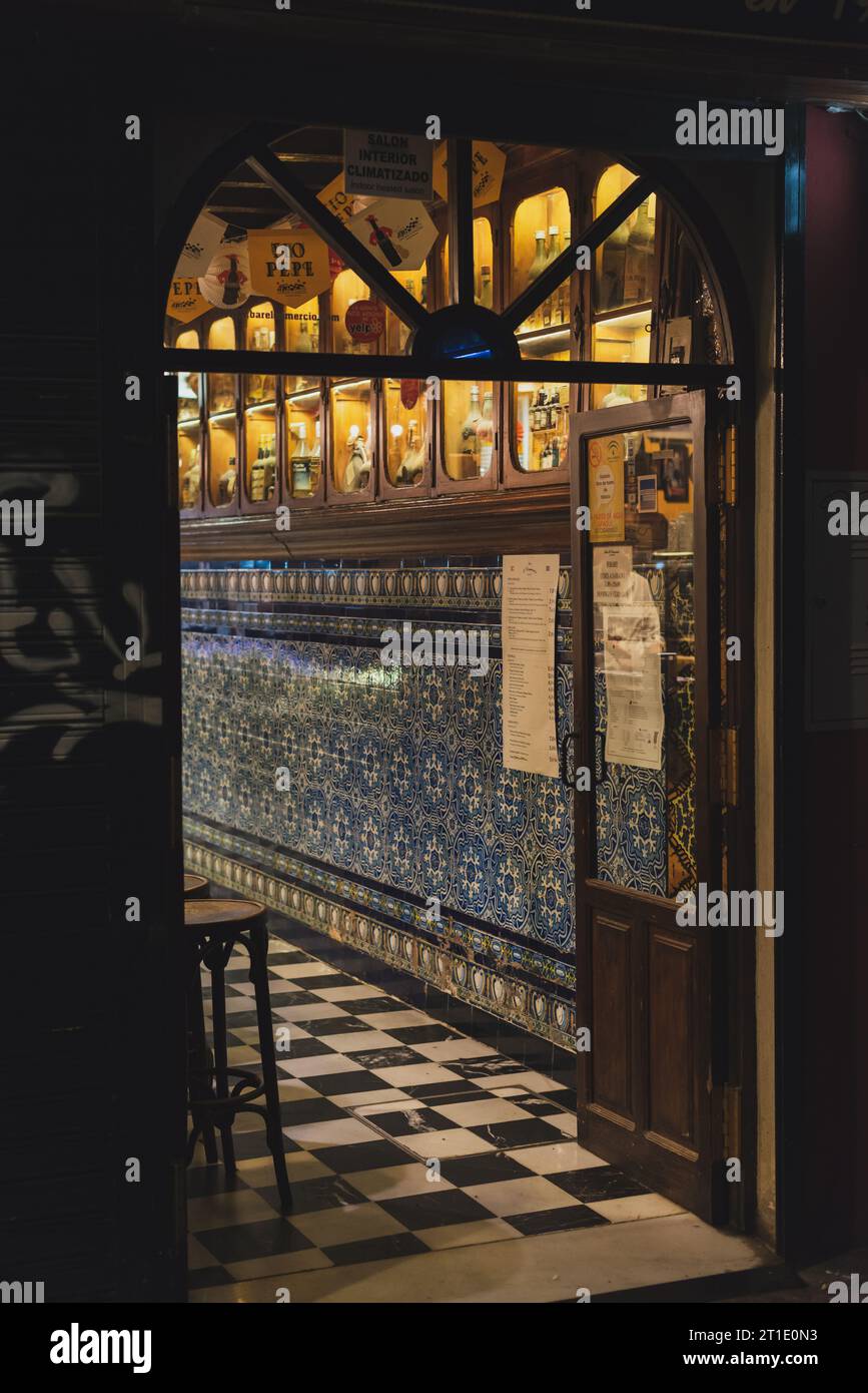 Colourful wall tiles in a bar Seville, Spain Stock Photo - Alamy
