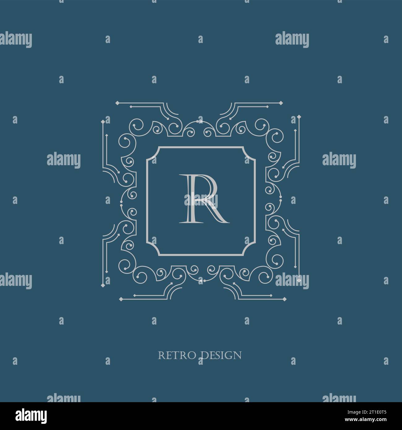 Art deco vintage design of retro flourishes frames. Vector Stock Vector ...