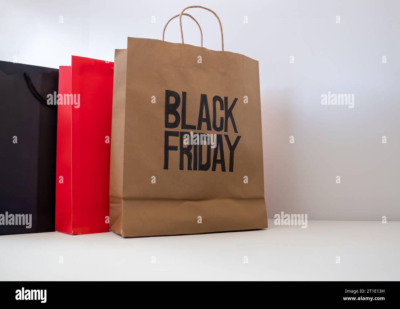 Black friday shopping bag isolated with black and red colors and with ...