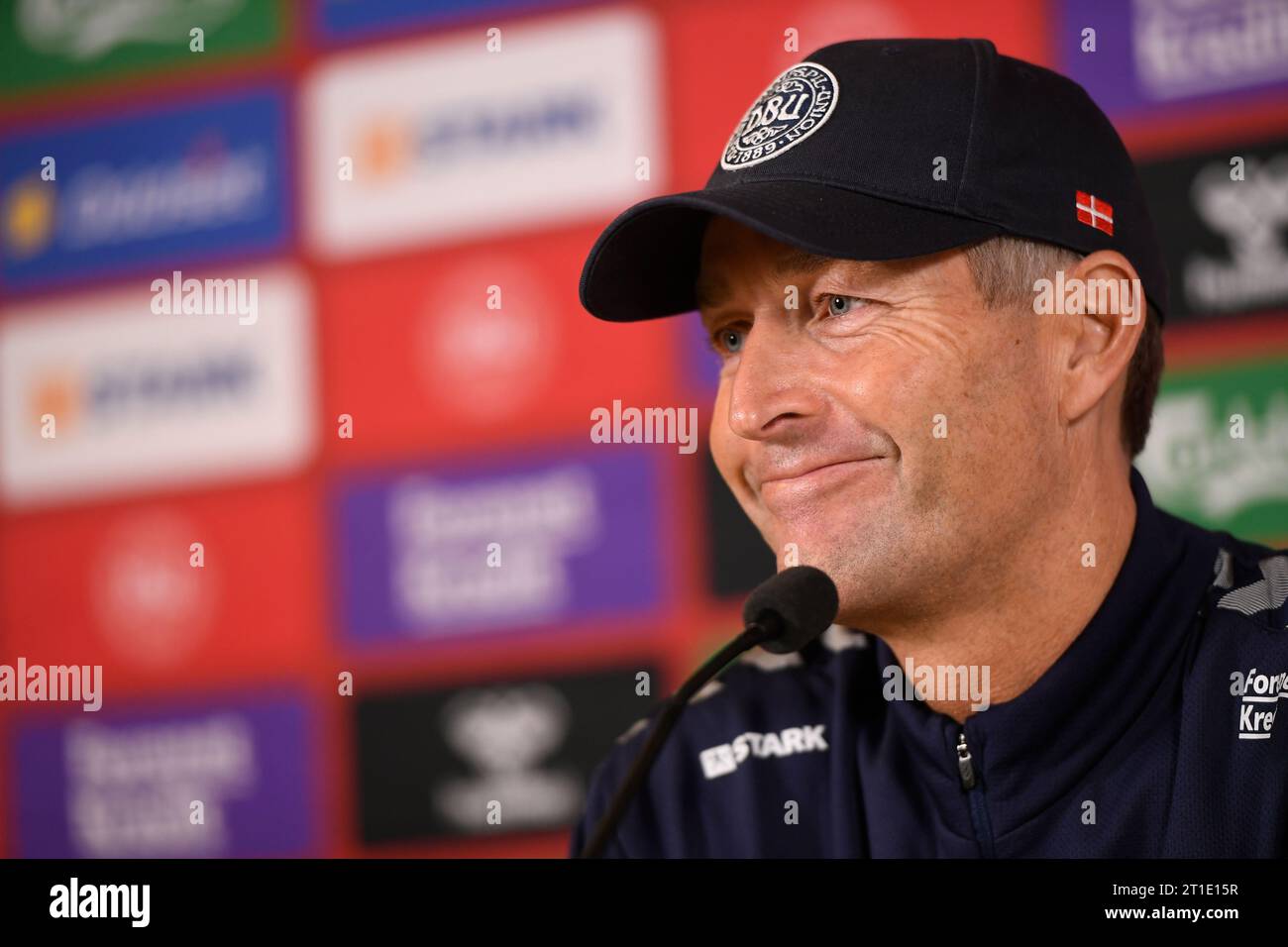 Denmarks head coach Kasper Hjulmand attends a press conference of the ...