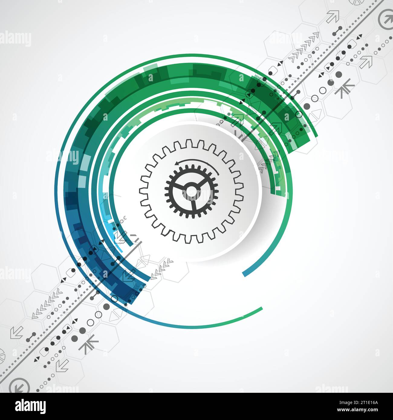 Abstract technological background with various elements. Circle theme ...
