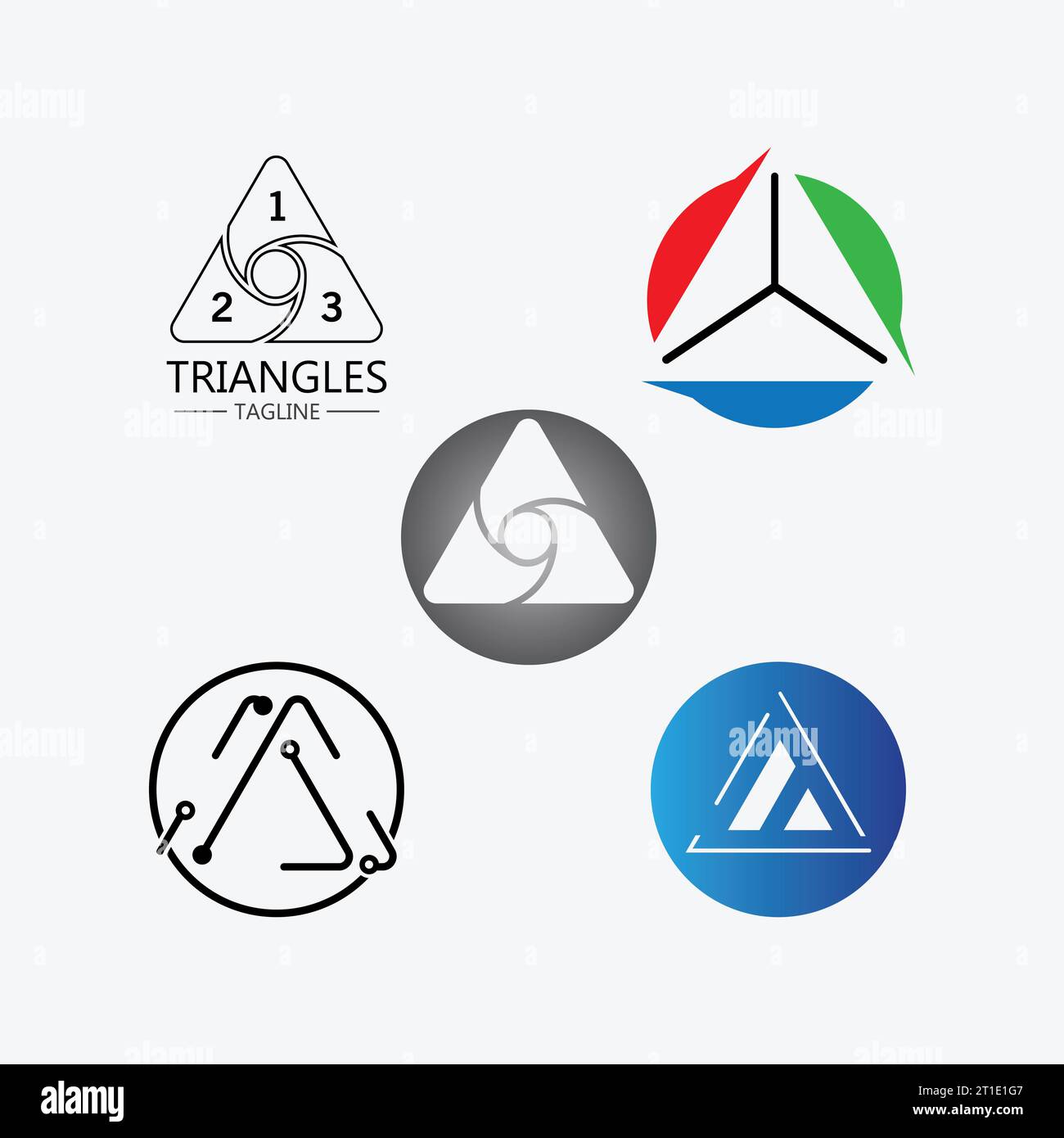 Triangle Icon Vector Design Template Illustration Stock Photo - Alamy