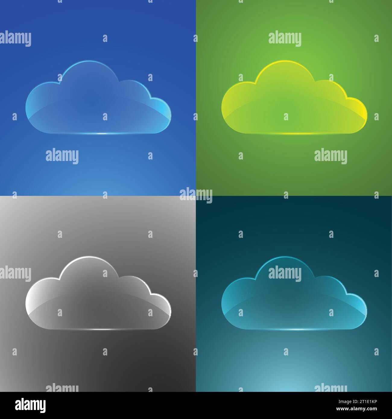 Set of color glass clouds. Vector background Stock Vector Image & Art ...