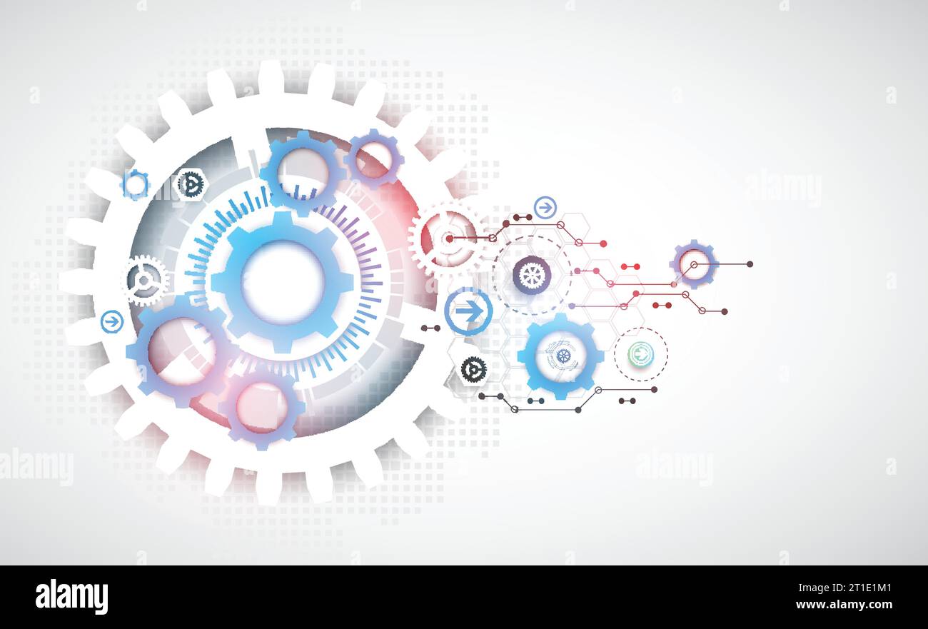 Abstract technology gears background. Futuristic style. Vector ...