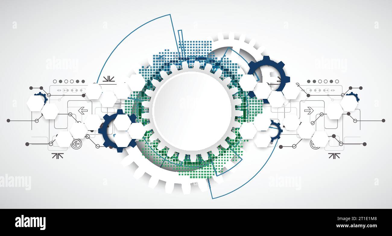 Abstract technology gears background. Futuristic style. Vector ...