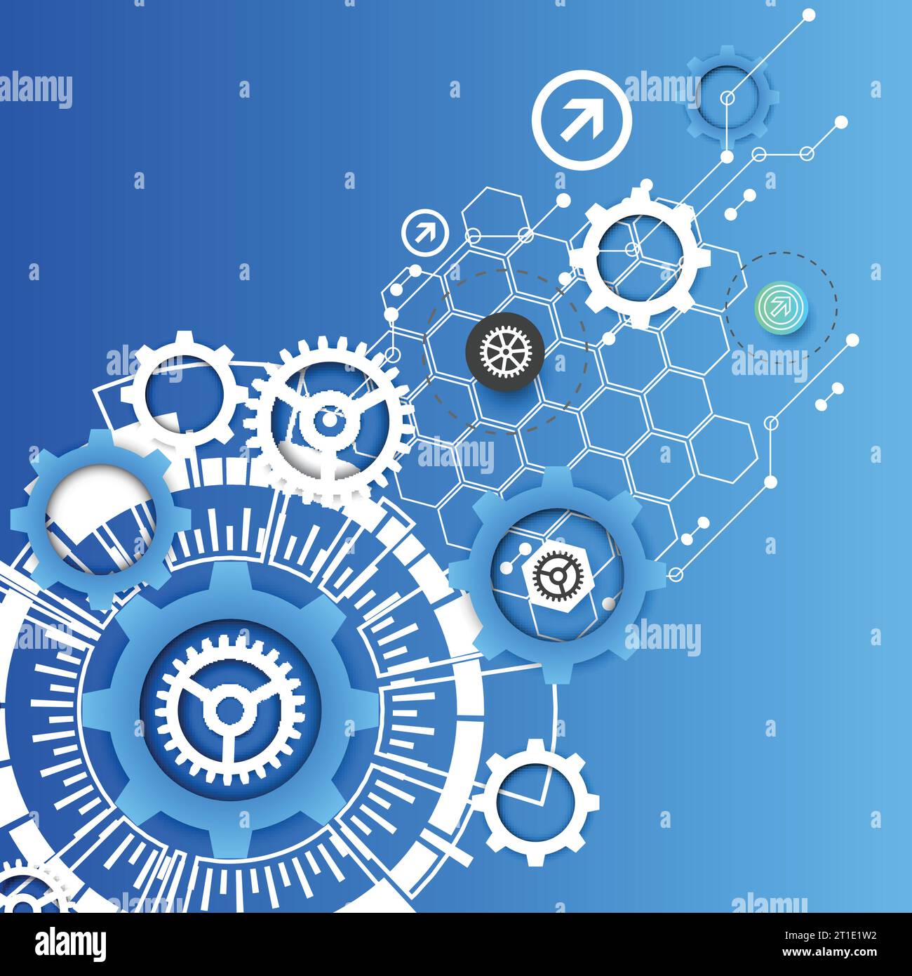 Abstract technology gears background. Futuristic style. Vector ...