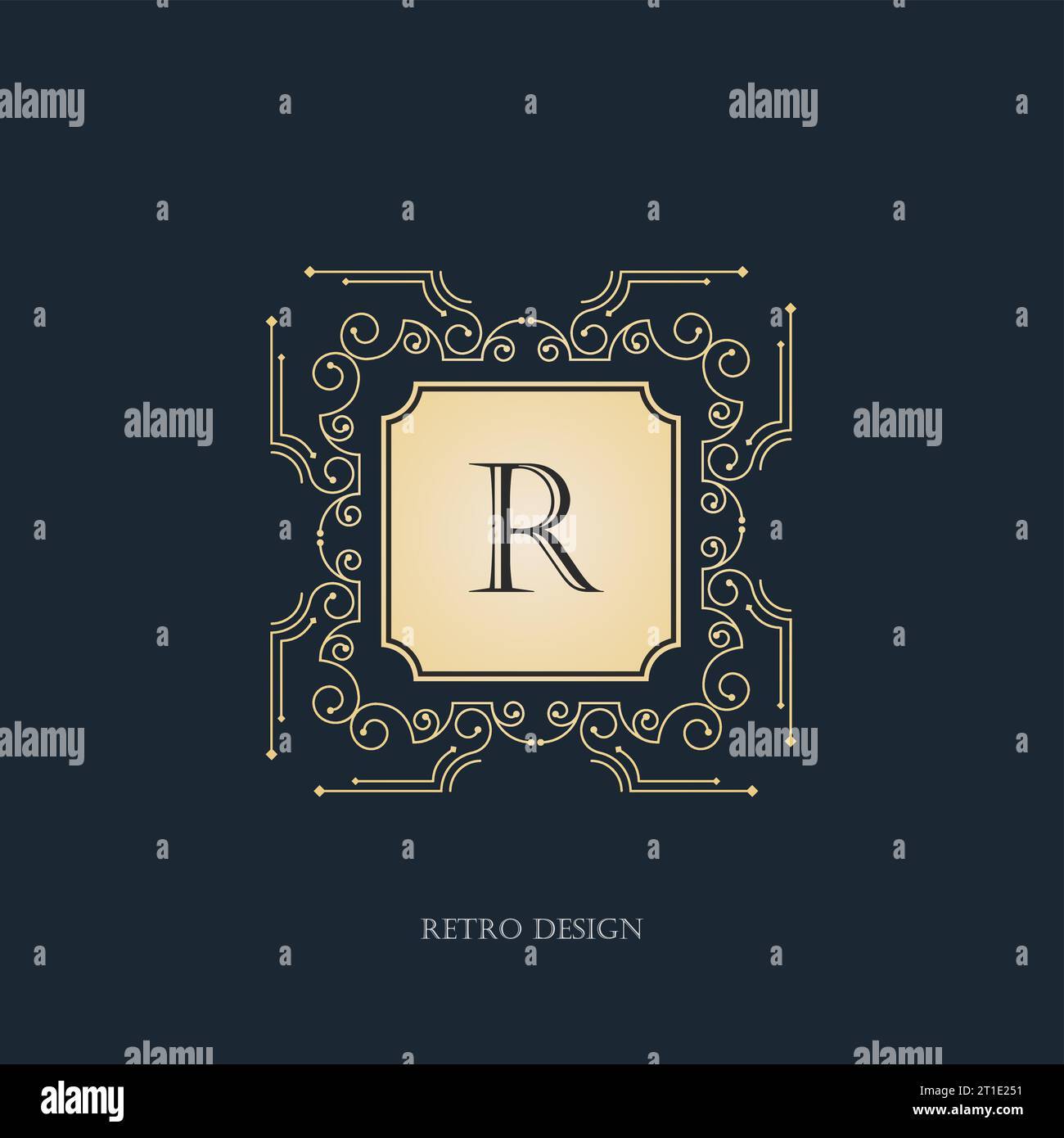 Art deco vintage design of retro flourishes frames. Vector Stock Vector ...
