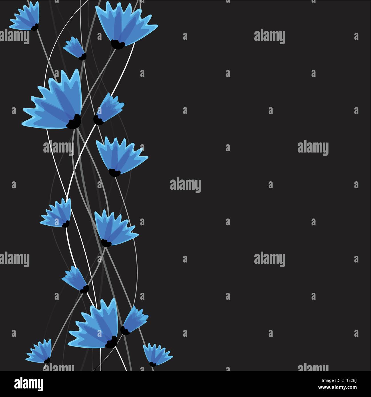 Abstract nature background. Blue cornflowers. Vector Stock Vector Image ...