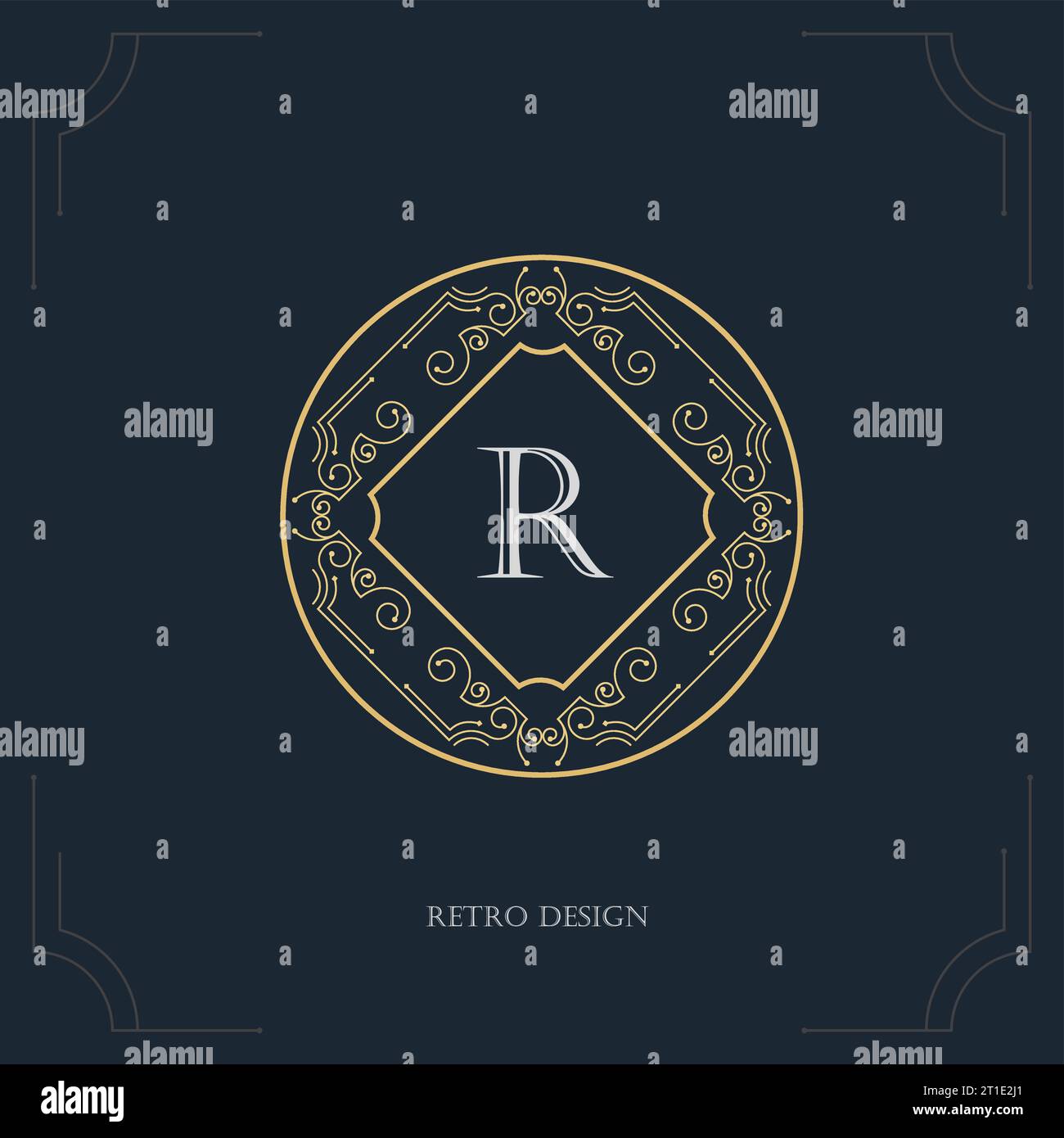 Art deco vintage design of retro flourishes frames. Vector Stock Vector ...