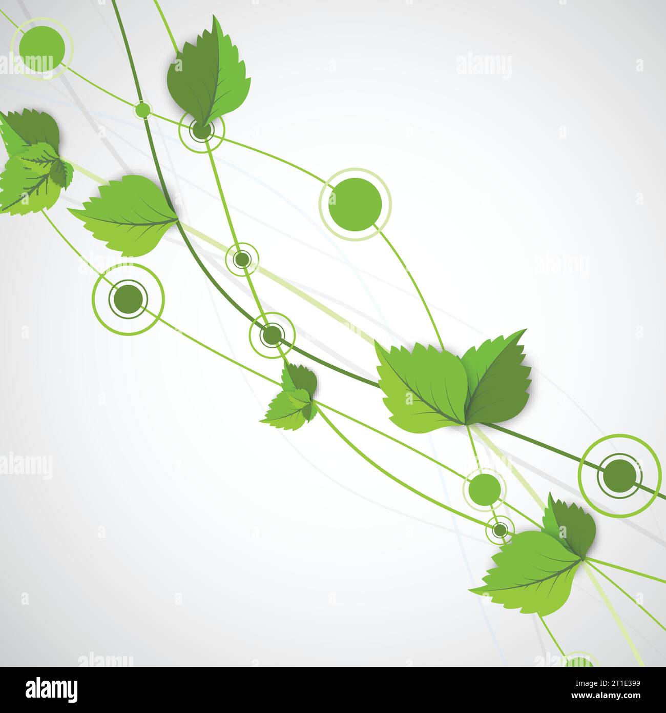 Green color wave with leaves. Nature theme vector Stock Vector Image ...