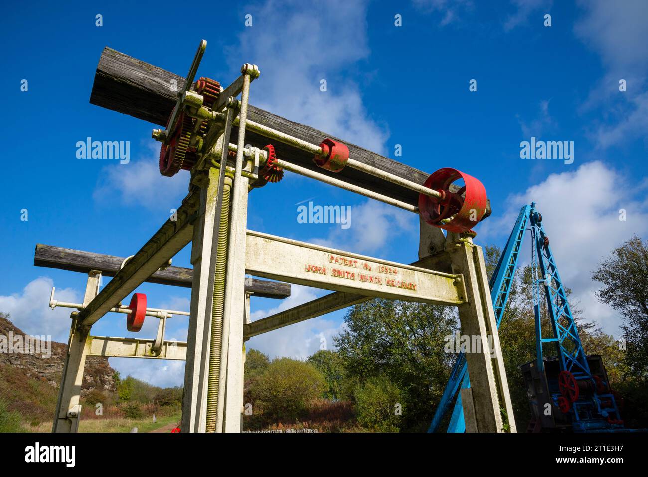 Old quarry machinery at Tegg's Nose country park near Macclesfield ...
