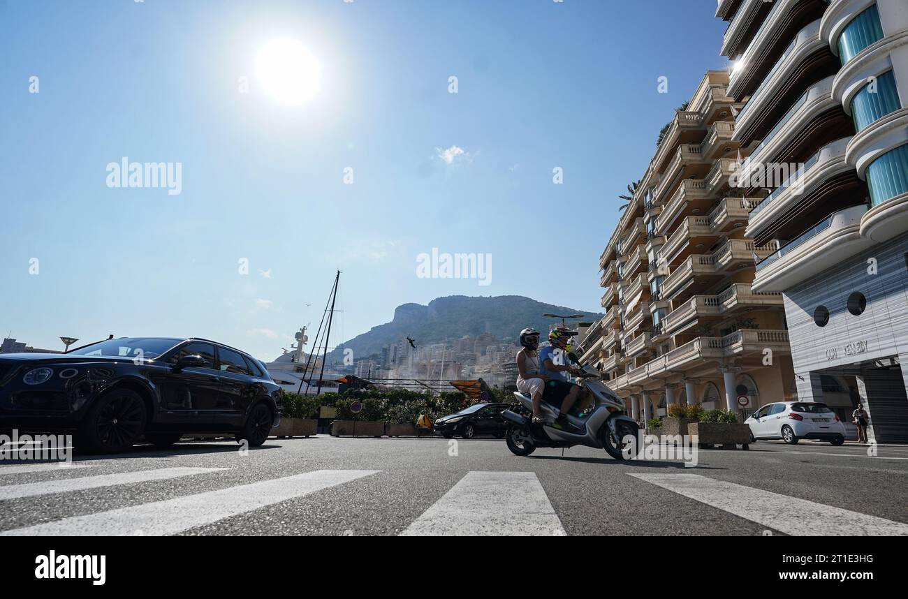 A Scooter goes through the Nouvelle Chicane on the Monaco Grand Prix ...