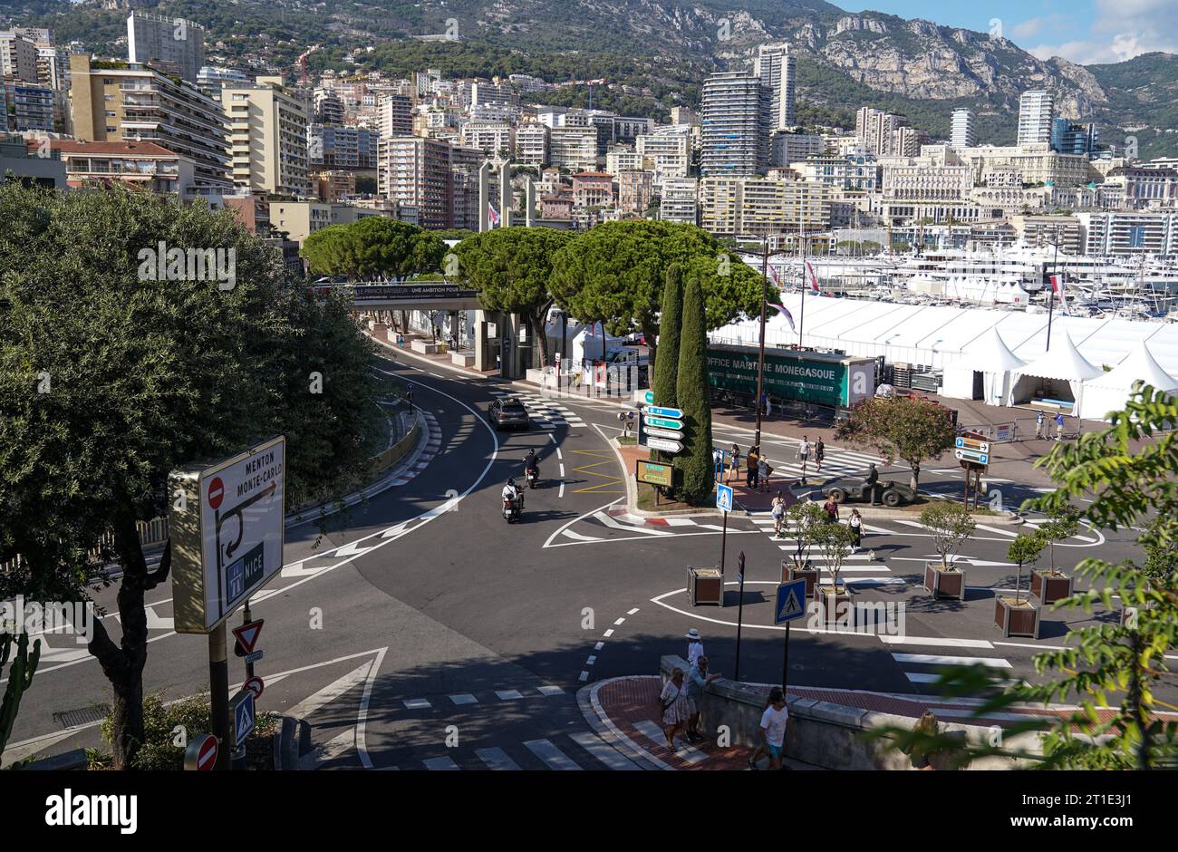 Traffic goes through Anthony Nogues corner on the Monaco Grand Prix ...