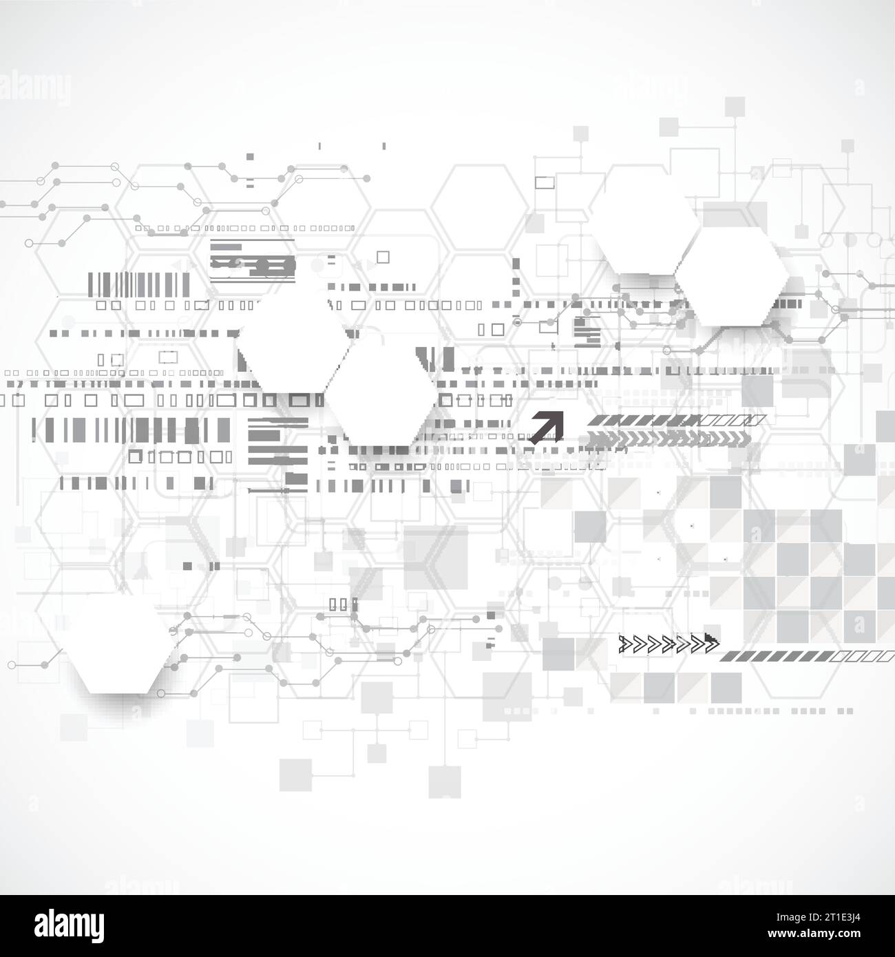 Abstract technological background with various technological elements ...