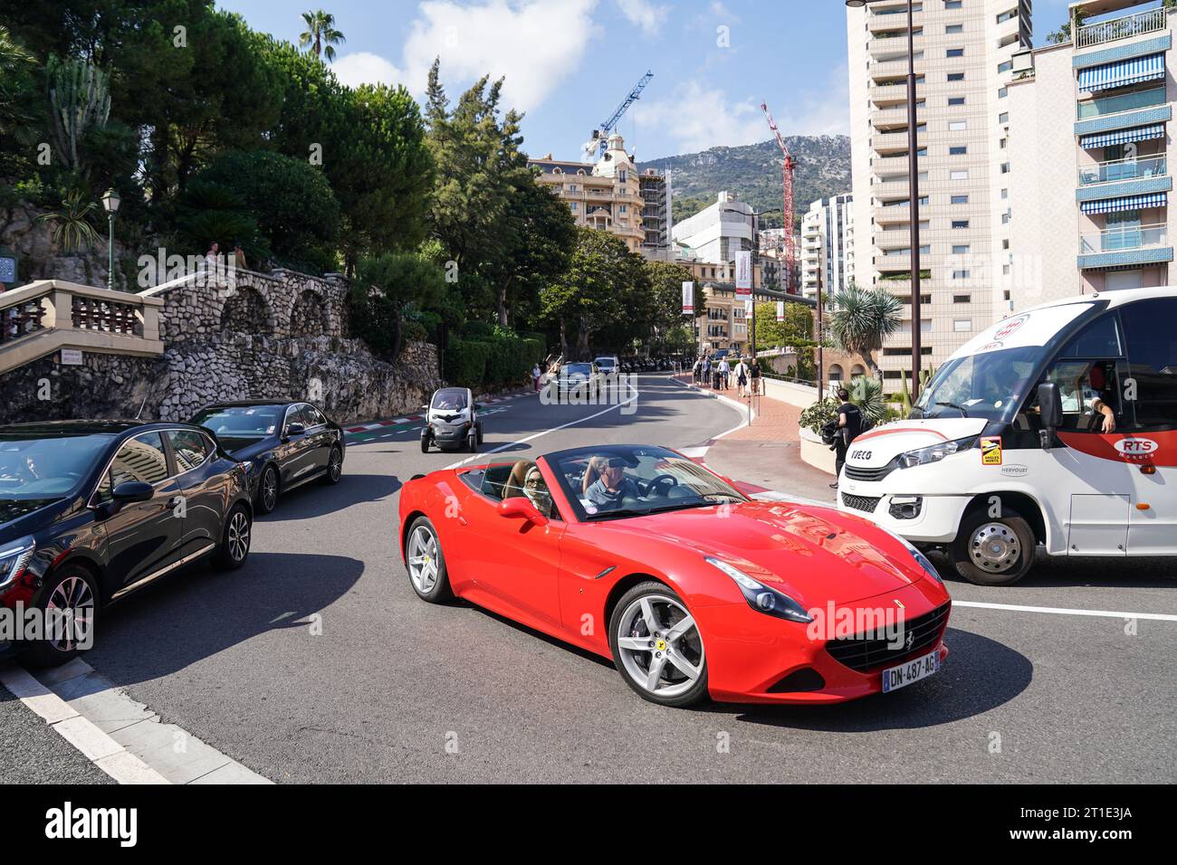 Traffic goes through Grand Hotel Hairpin on the Monaco Grand Prix ...