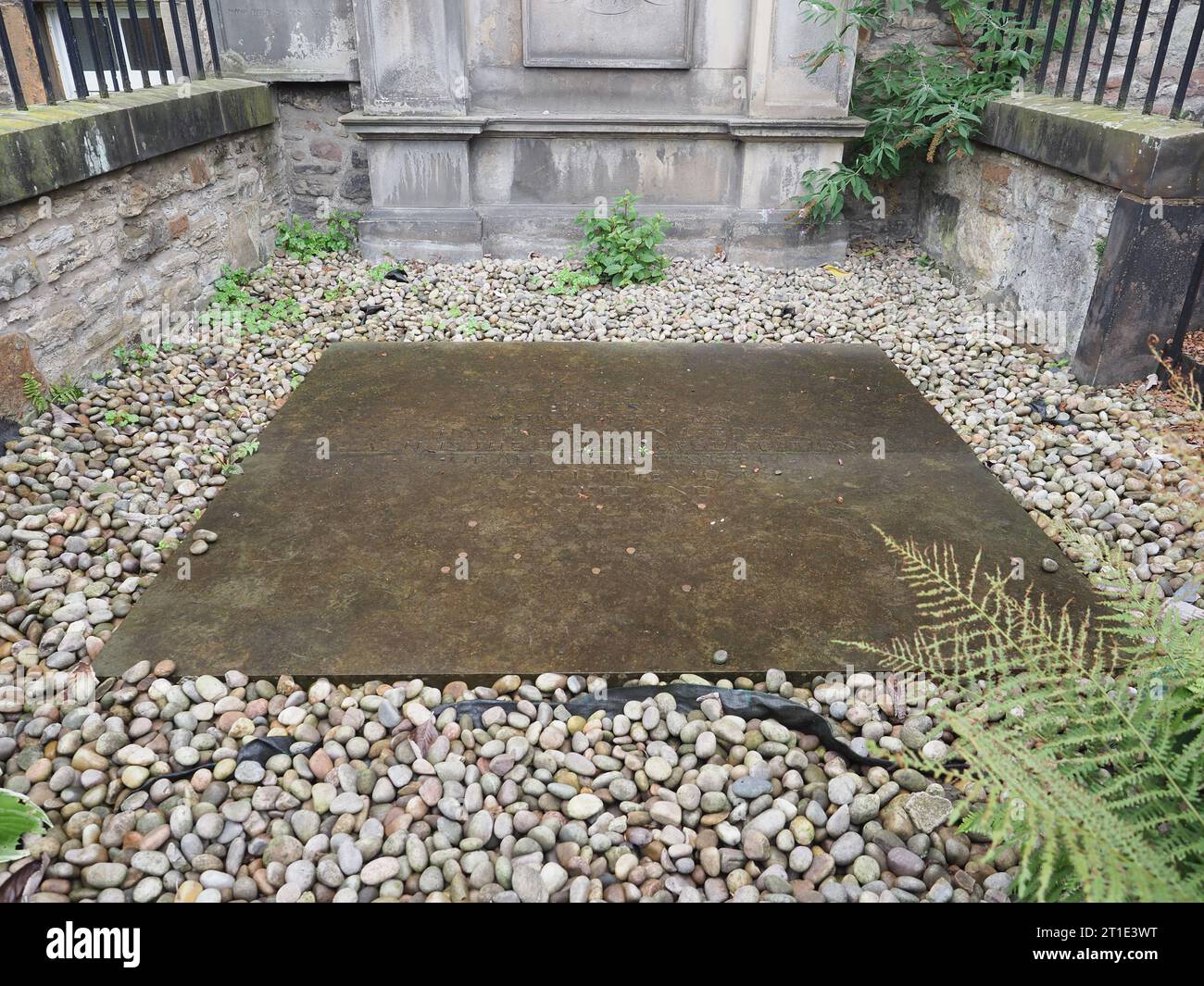 EDINBURGH, UK - SEPTEMBER 15, 2023: Grave of Adam Smith in Canongate ...
