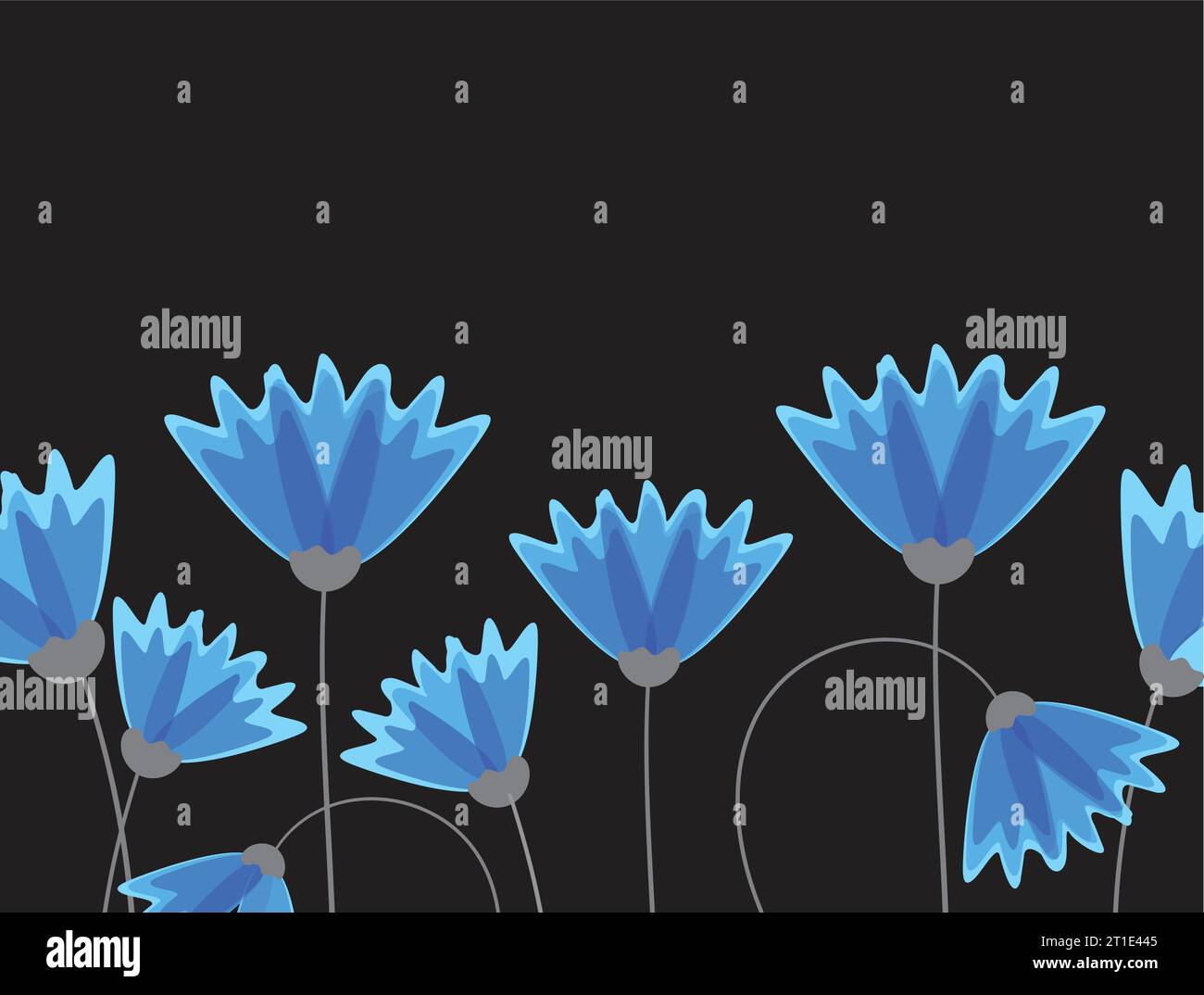 Abstract nature background. Blue cornflowers. Vector Stock Vector Image ...