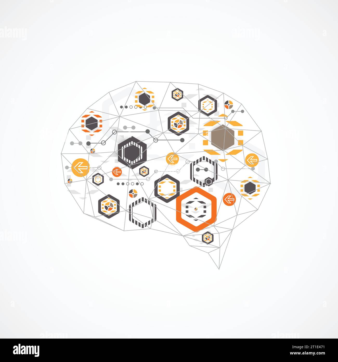 Abstract digital brain,technology concept. Vector Stock Vector Image ...
