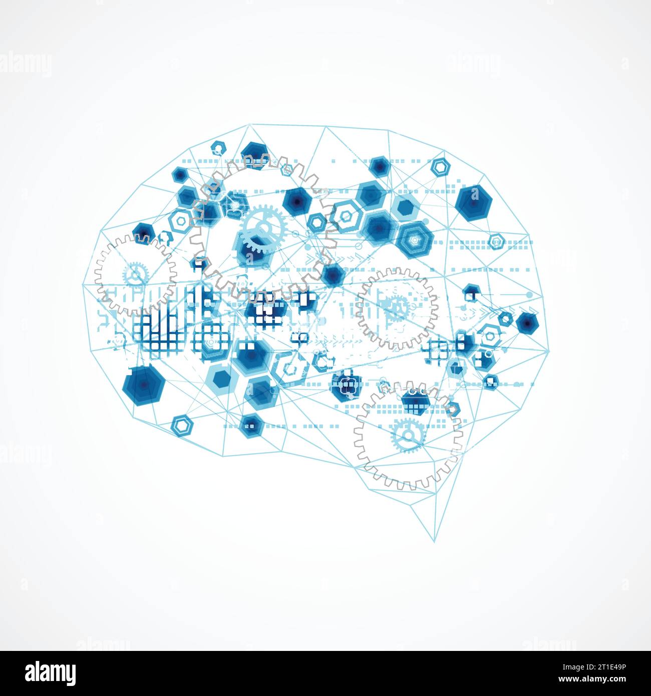 Abstract digital brain,technology concept. Vector Stock Vector Image ...