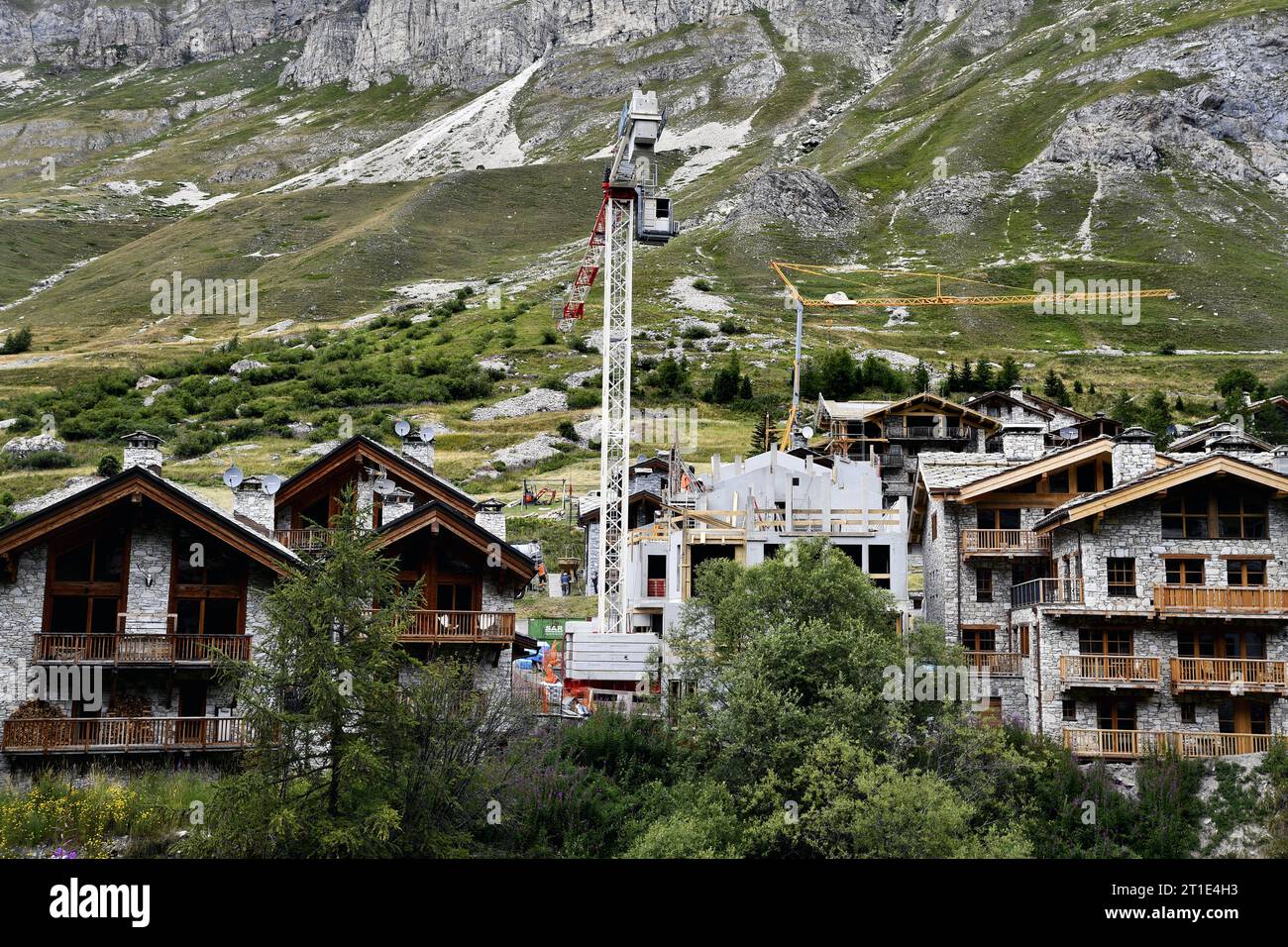 Val d'Isère ski resort in french Alps - France Stock Photo - Alamy