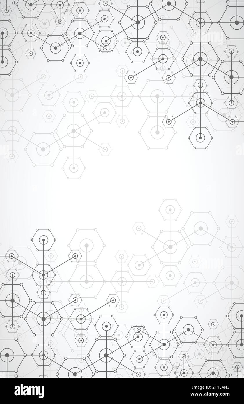 Abstract white bright technology hexagonal background. Connection structure. Vector Stock Vector ...