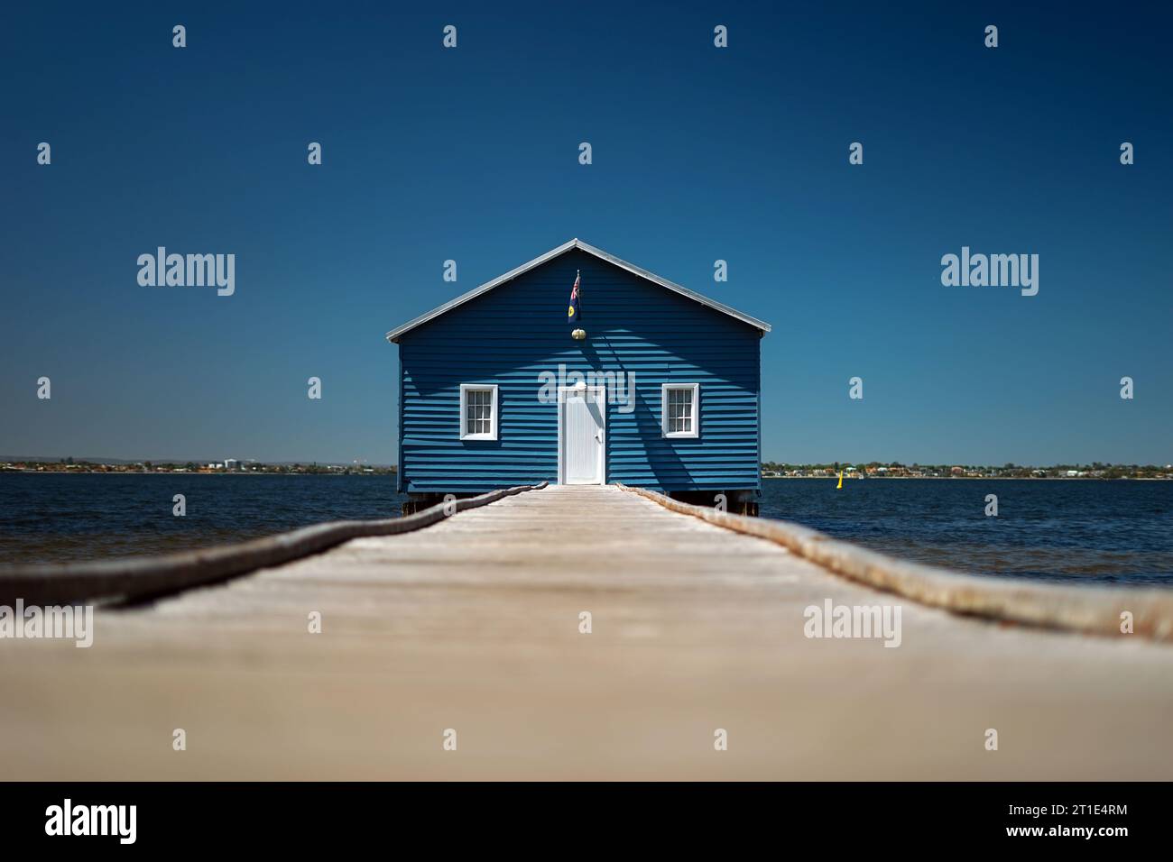 A view of the Crawley Edge Boatshed also known as the Blue Boat House ...