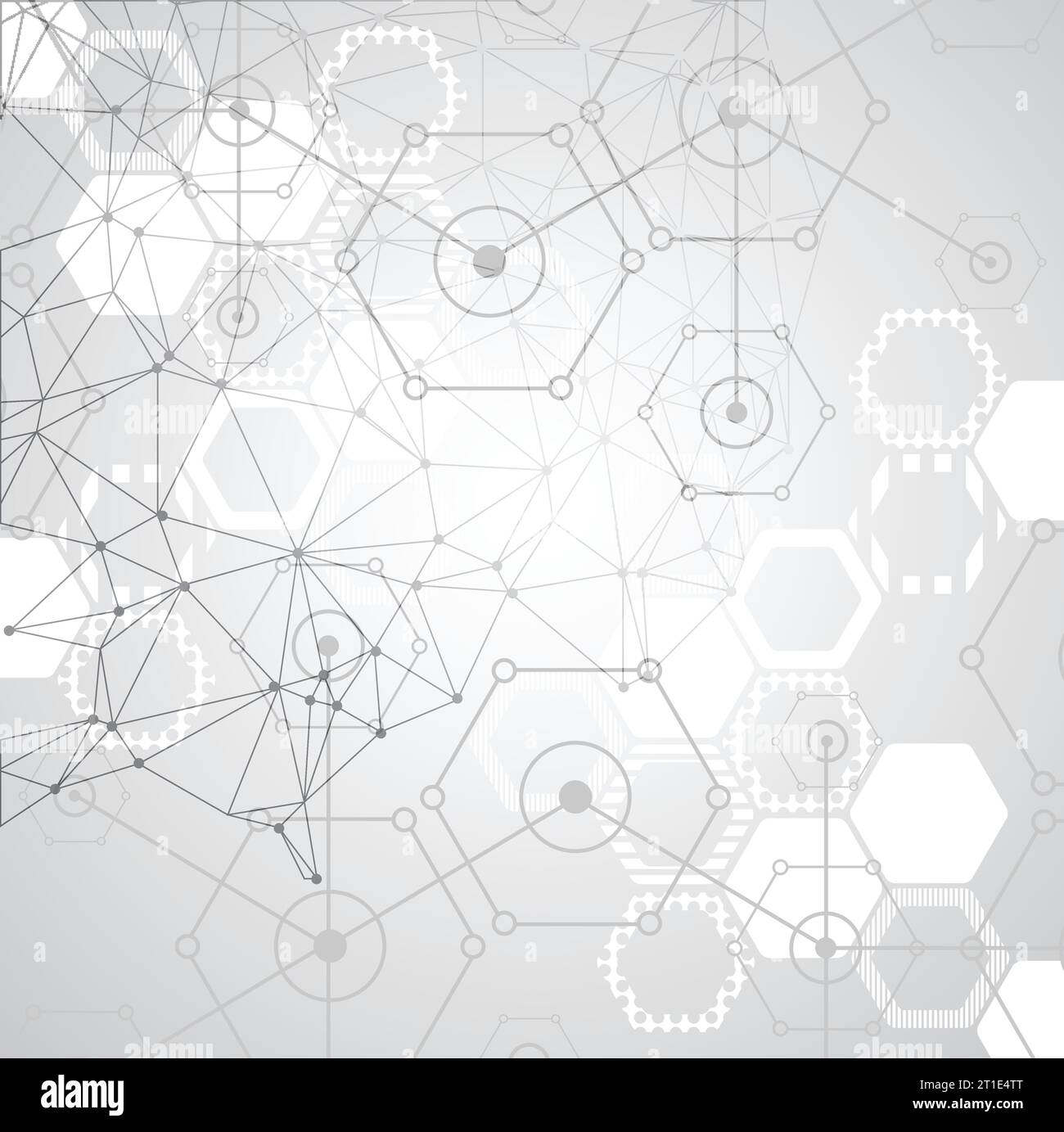 Abstract white bright technology hexagonal background. Connection structure. Vector Stock Vector ...