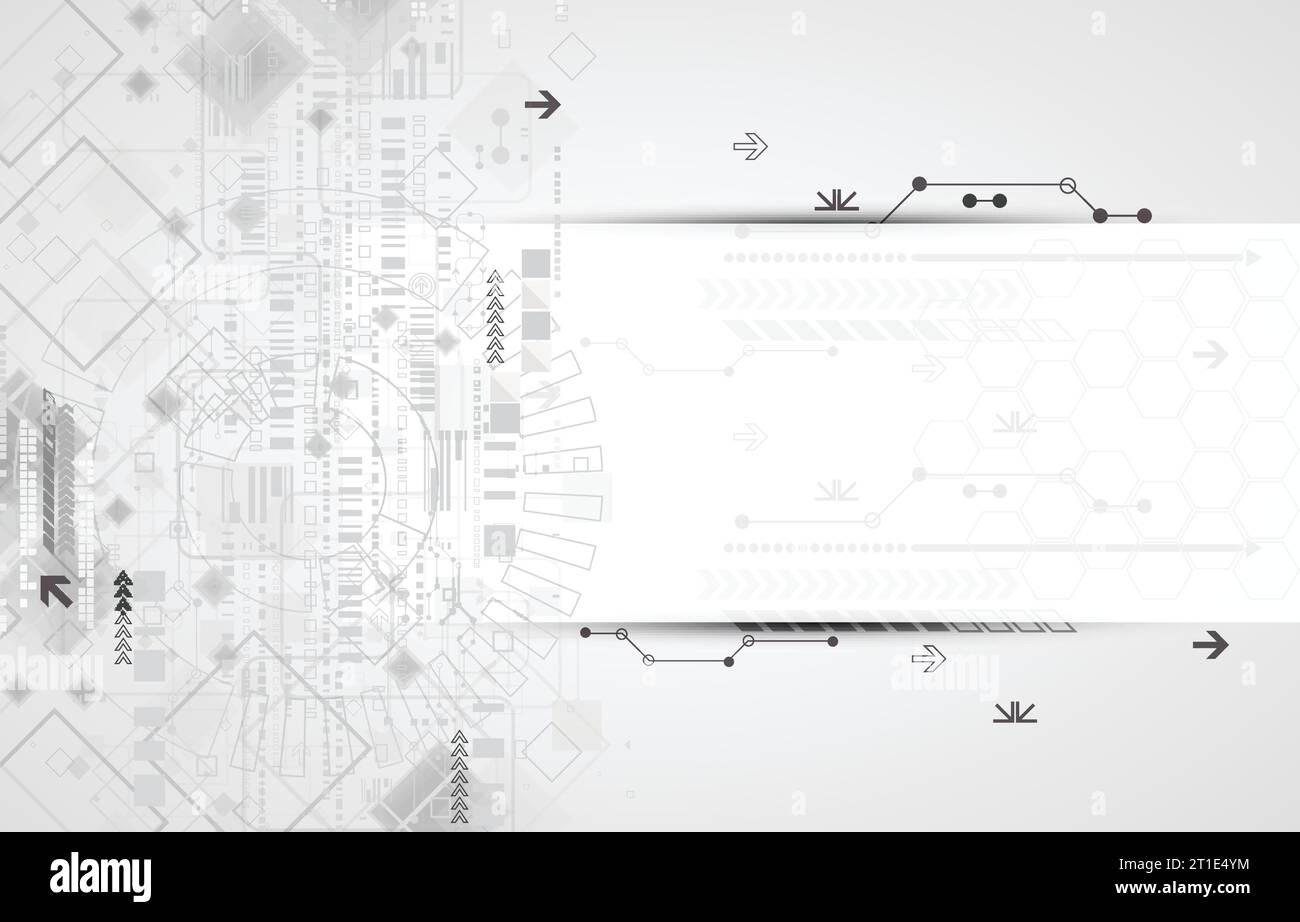 Abstract technological background with various technological elements ...