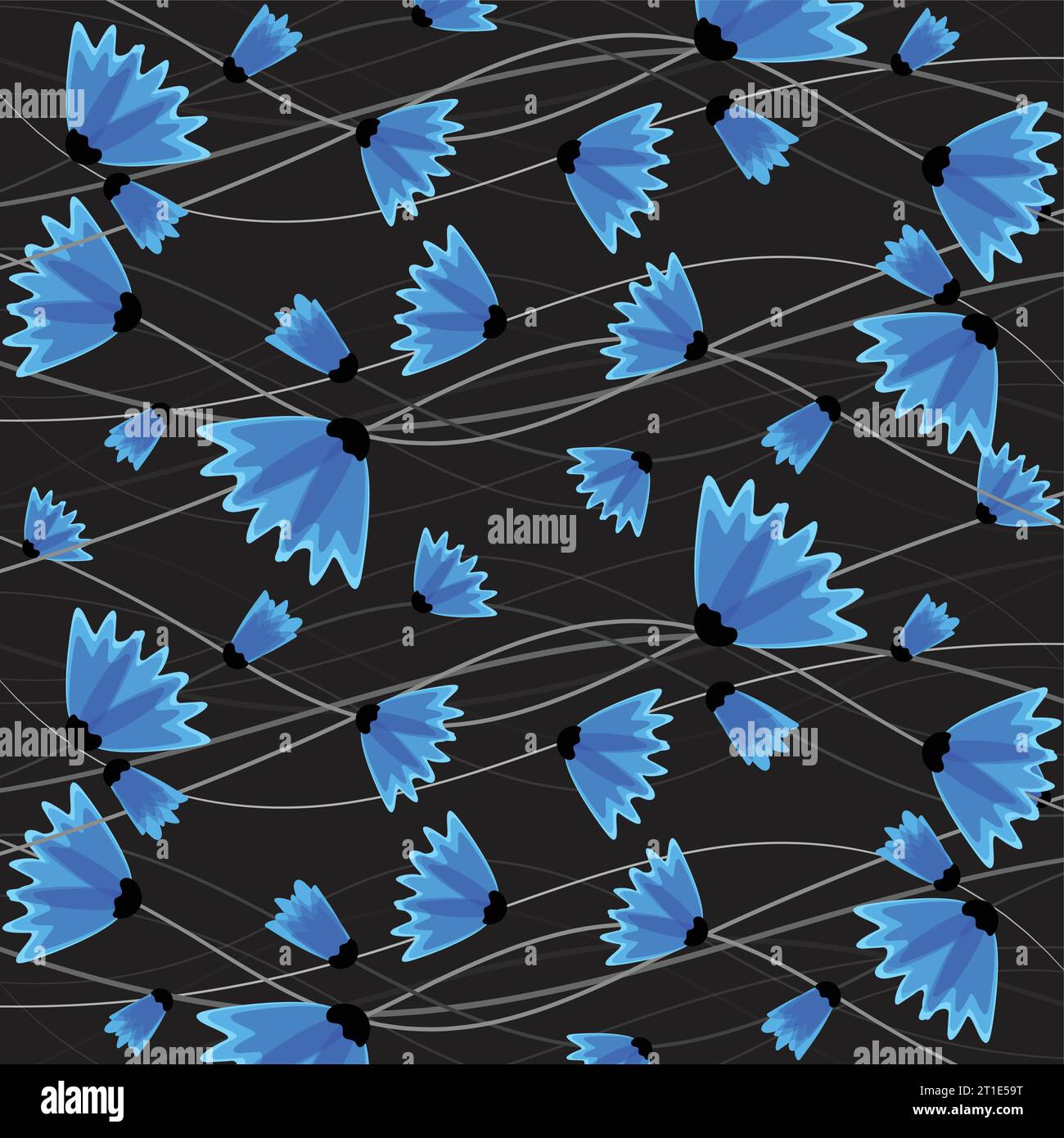 Abstract nature background. Blue cornflowers. Vector Stock Vector Image ...