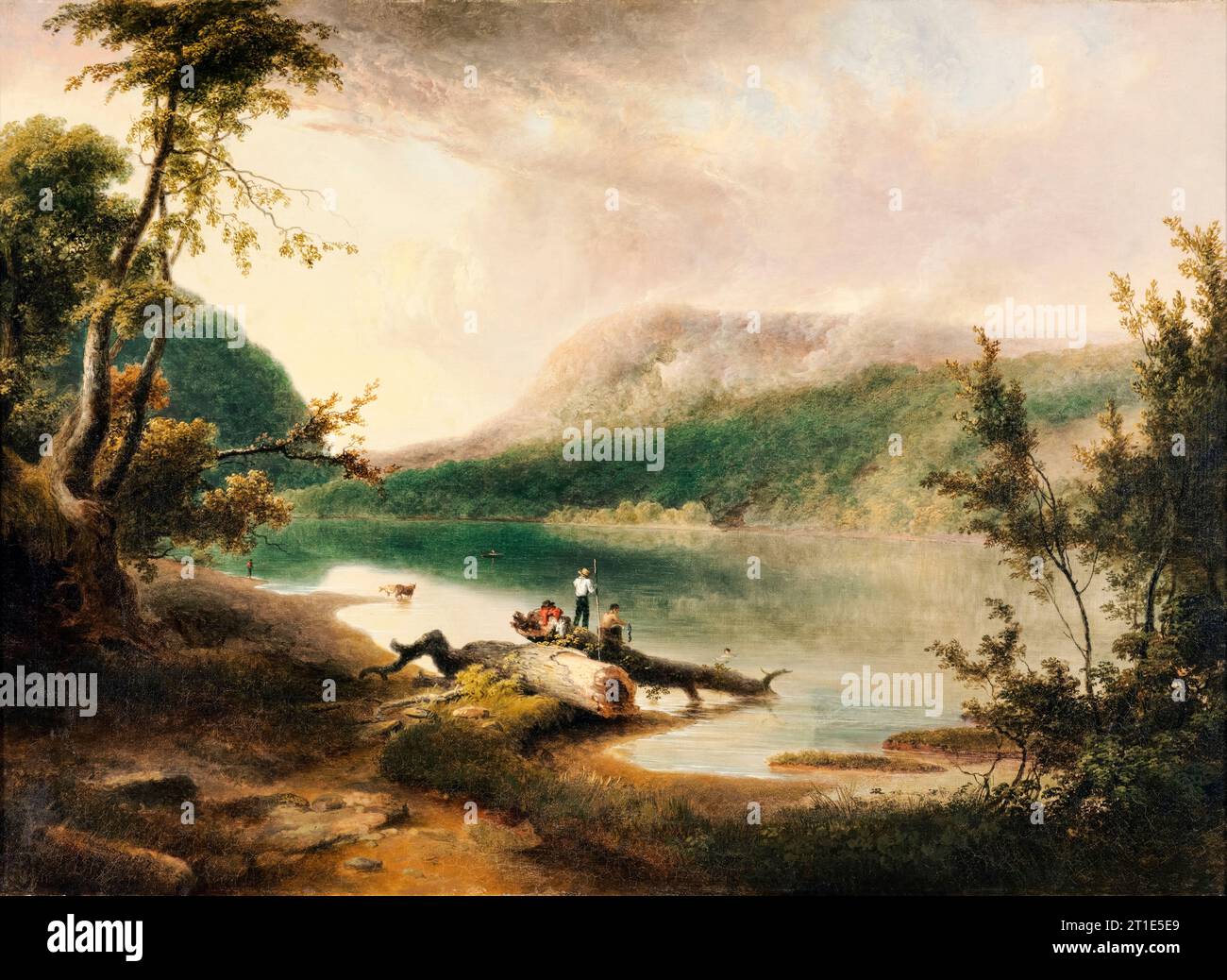 Thomas Doughty, Delaware Water Gap, landscape painting in oil on canvas ...