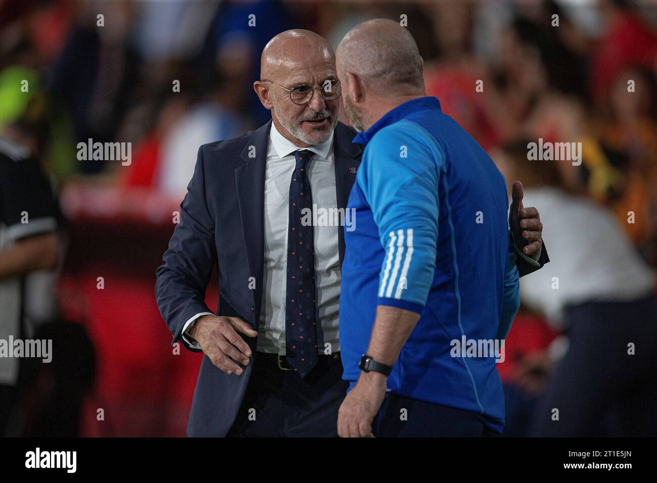 Spain head coach Luis de la Fuente and Scotland head coach Steve Clarke ...