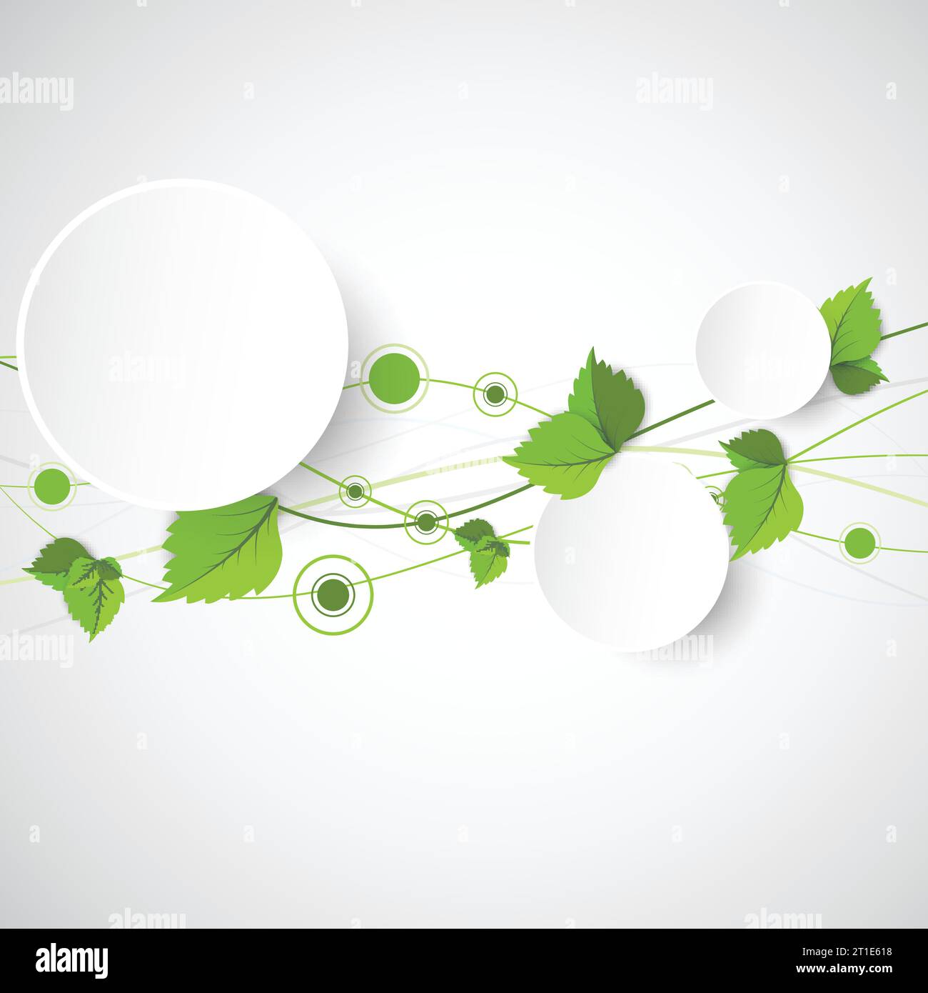 Green color wave with leaves. Nature theme vector Stock Vector Image ...