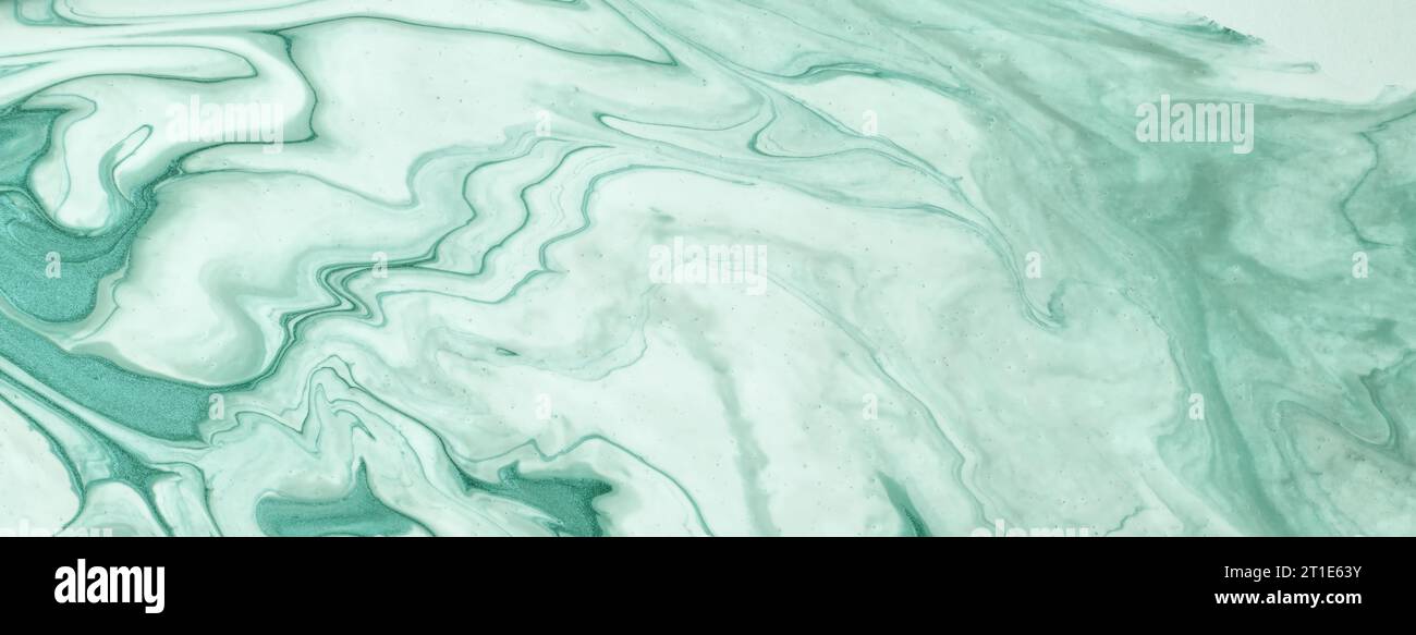 Abstract fluid art background light blue and cyan colors. Liquid marble ...