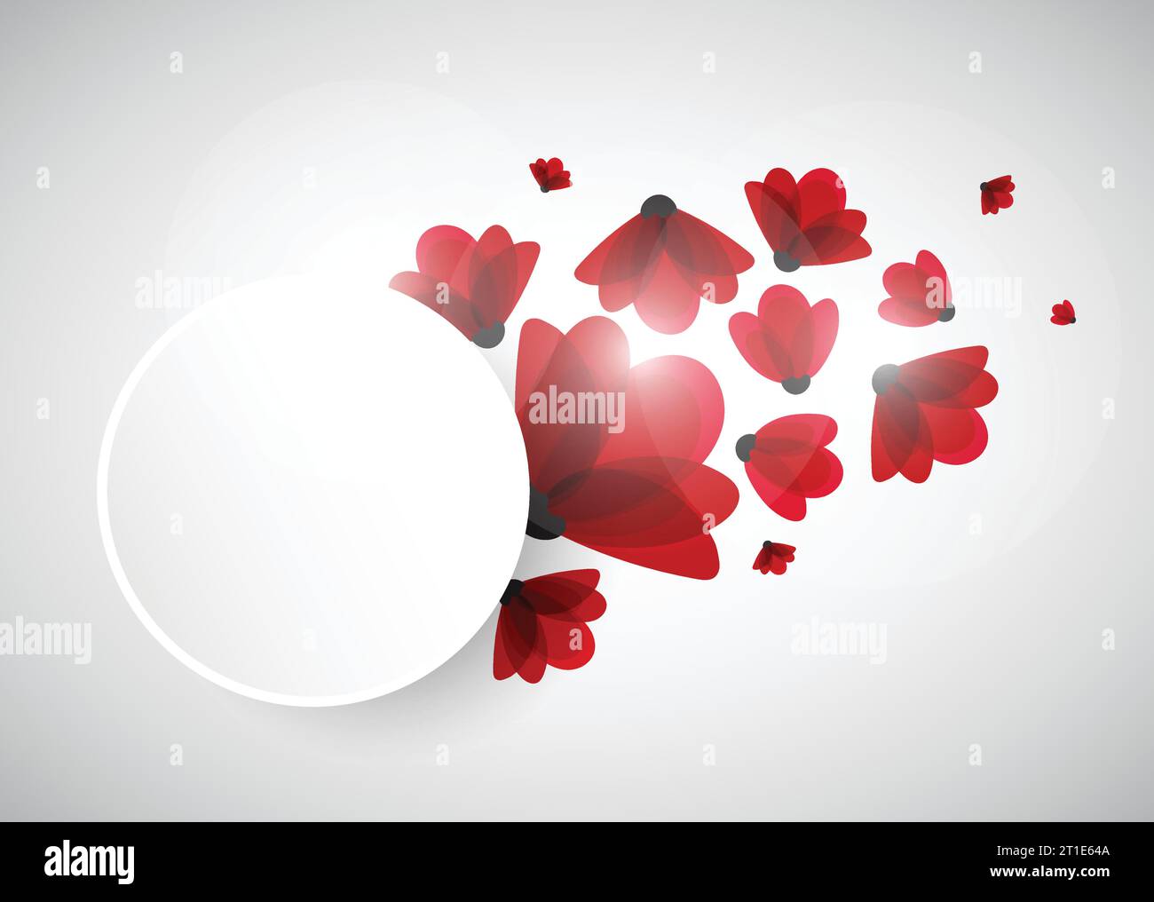 Abstract nature background. Red flowers. Vector Stock Vector Image ...