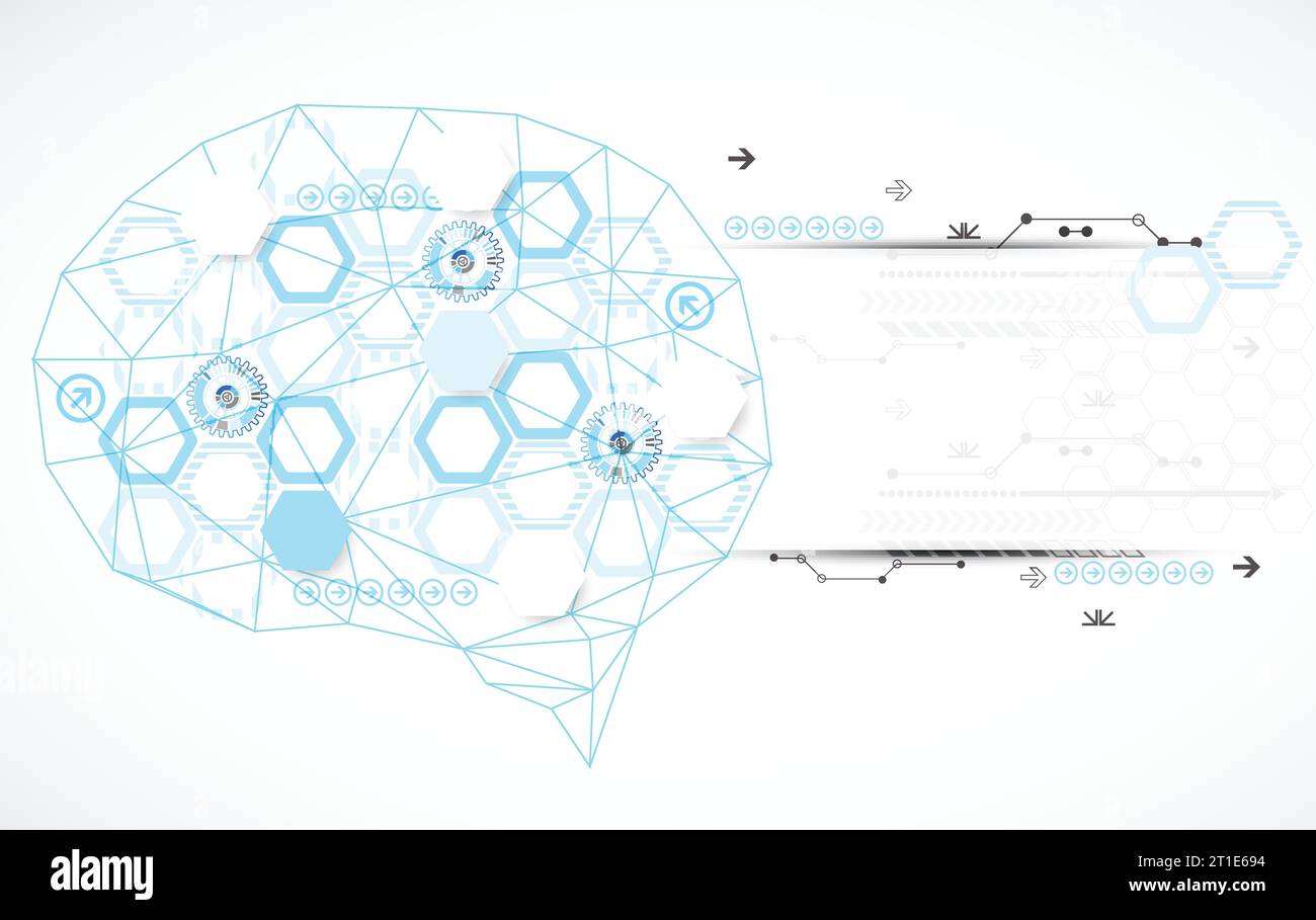 Abstract digital brain,technology concept. Vector Stock Vector Image ...