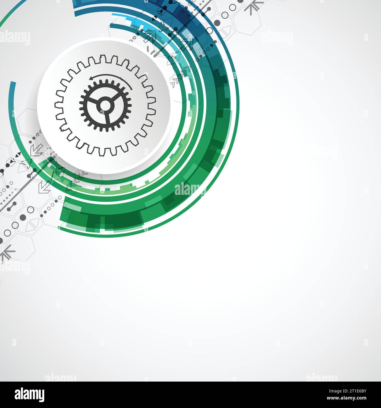 Abstract technological background with various elements. Circle theme ...