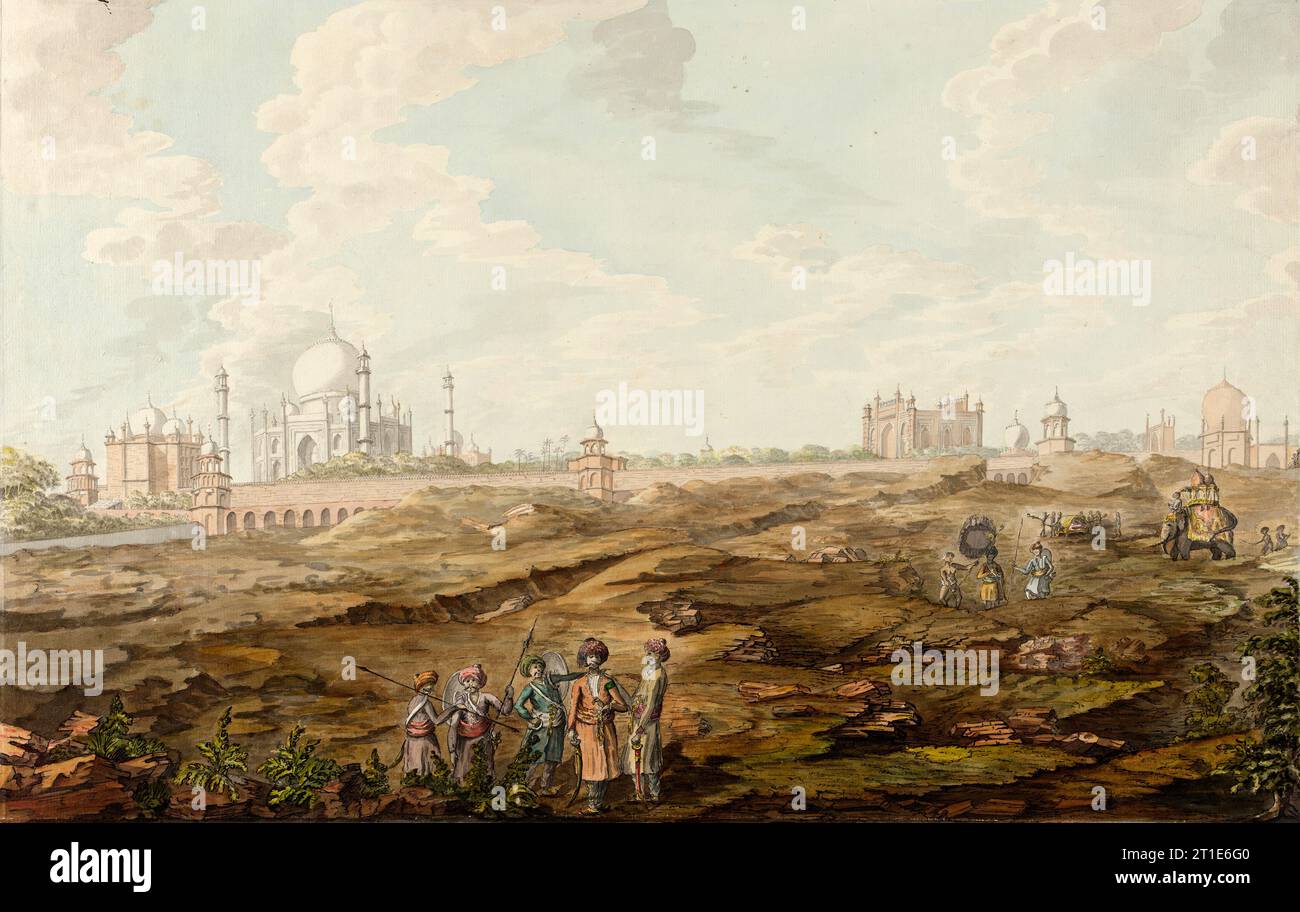 Landscape with the Taj Mahal, between c1800 and c1825 Stock Photo - Alamy