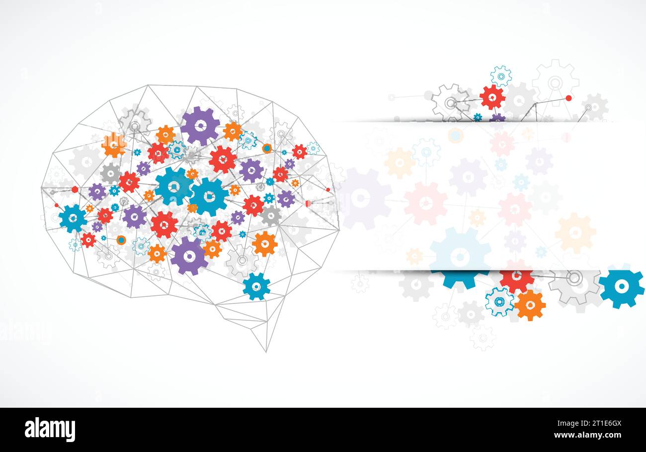 Abstract digital brain,technology concept. Vector Stock Vector Image ...