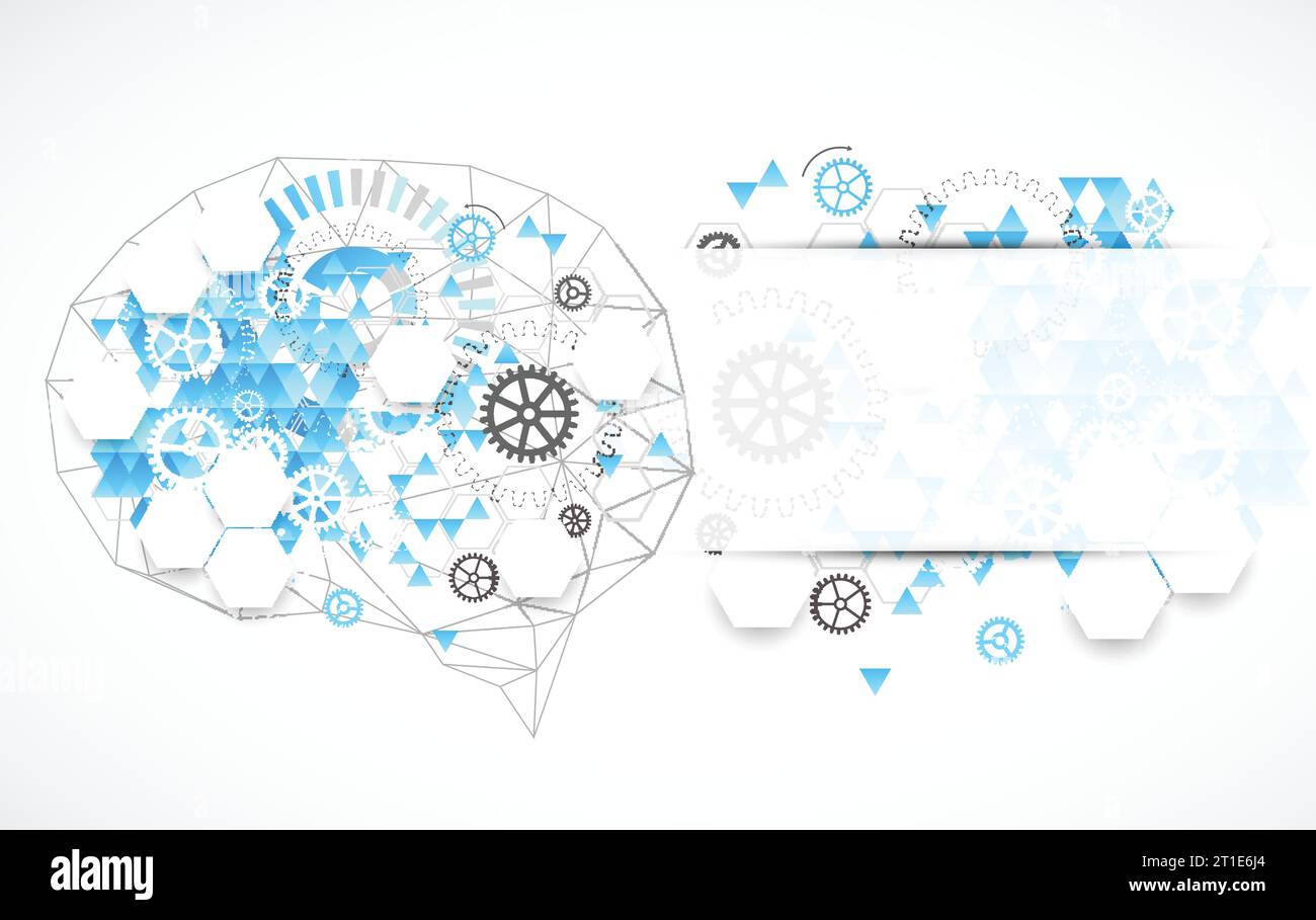 Abstract digital brain,technology concept. Vector Stock Vector Image ...