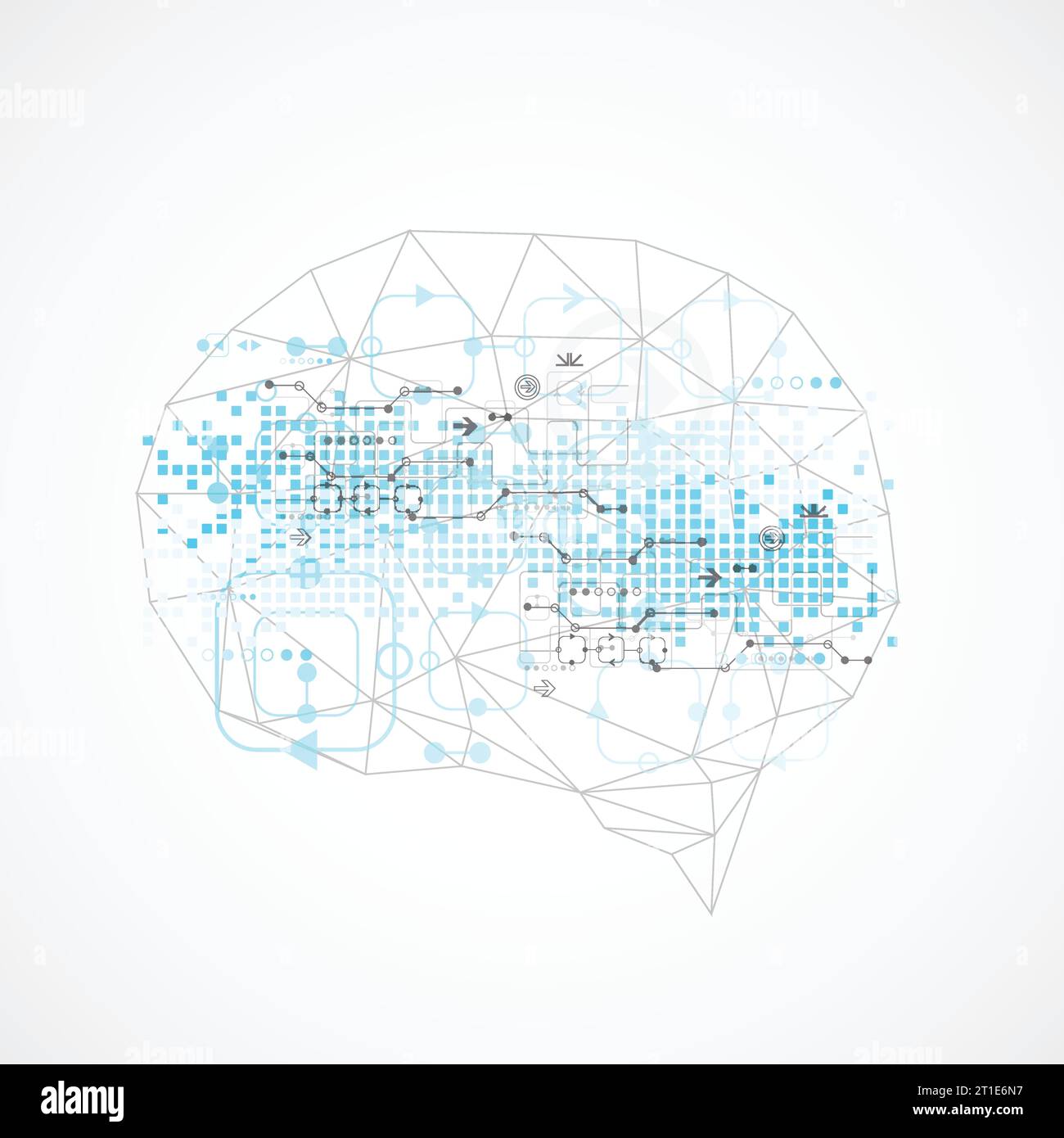 Abstract digital brain,technology concept. Vector Stock Vector Image ...